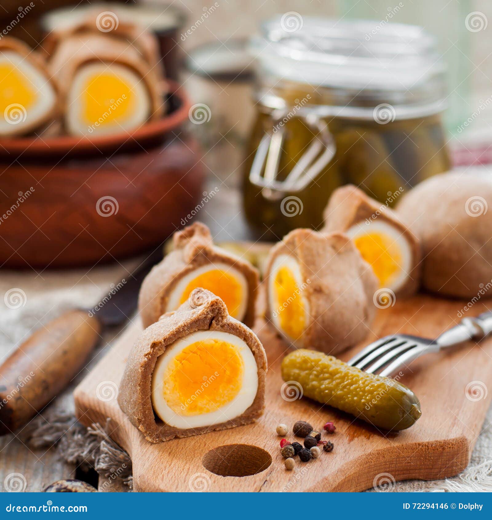 Kokurki, Rye Dough Wrapped Hard Boiled Eggs Stock Photo - Image of ...