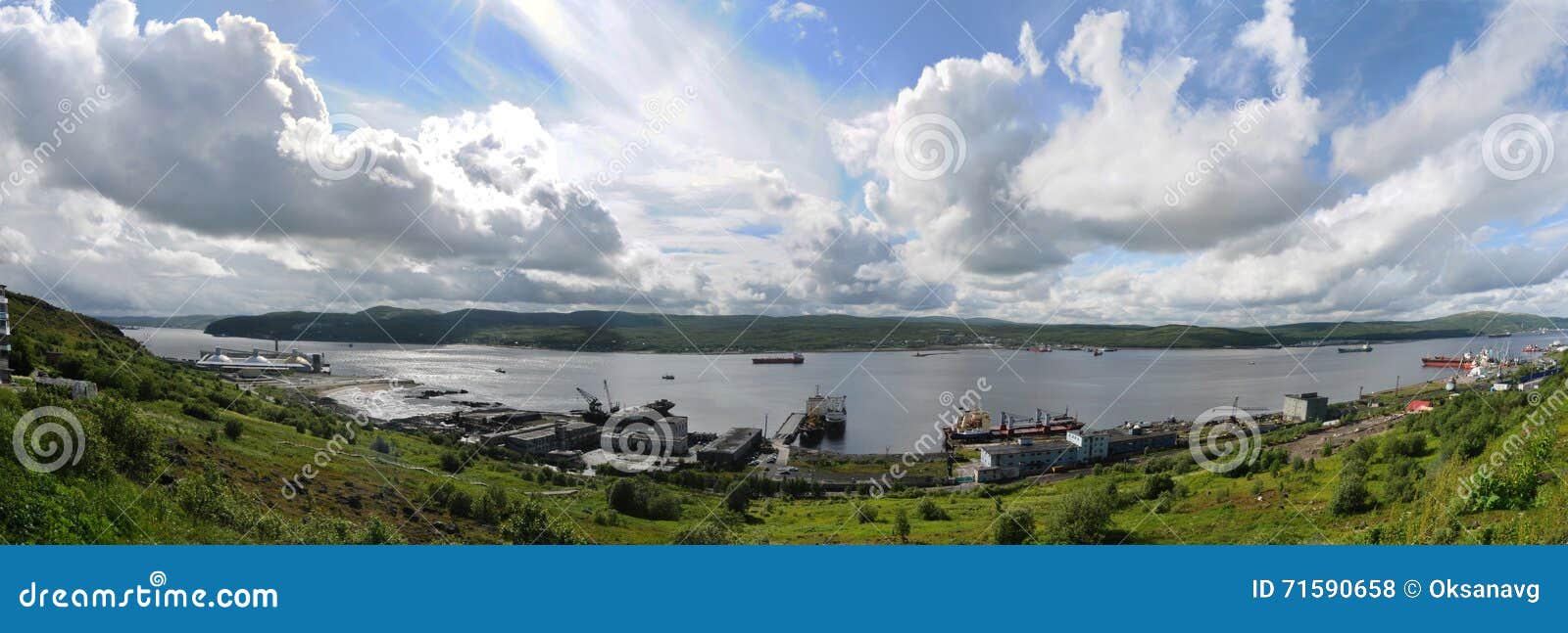 Kola Bay Panorama stock photo. Image of nautical, exterior - 71590658