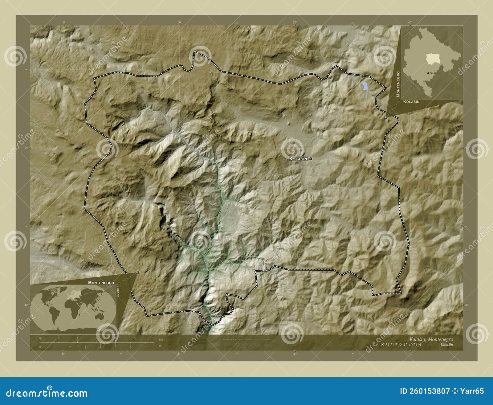 Kolasin, Montenegro. Wiki. Labelled Points of Cities Stock Illustration ...