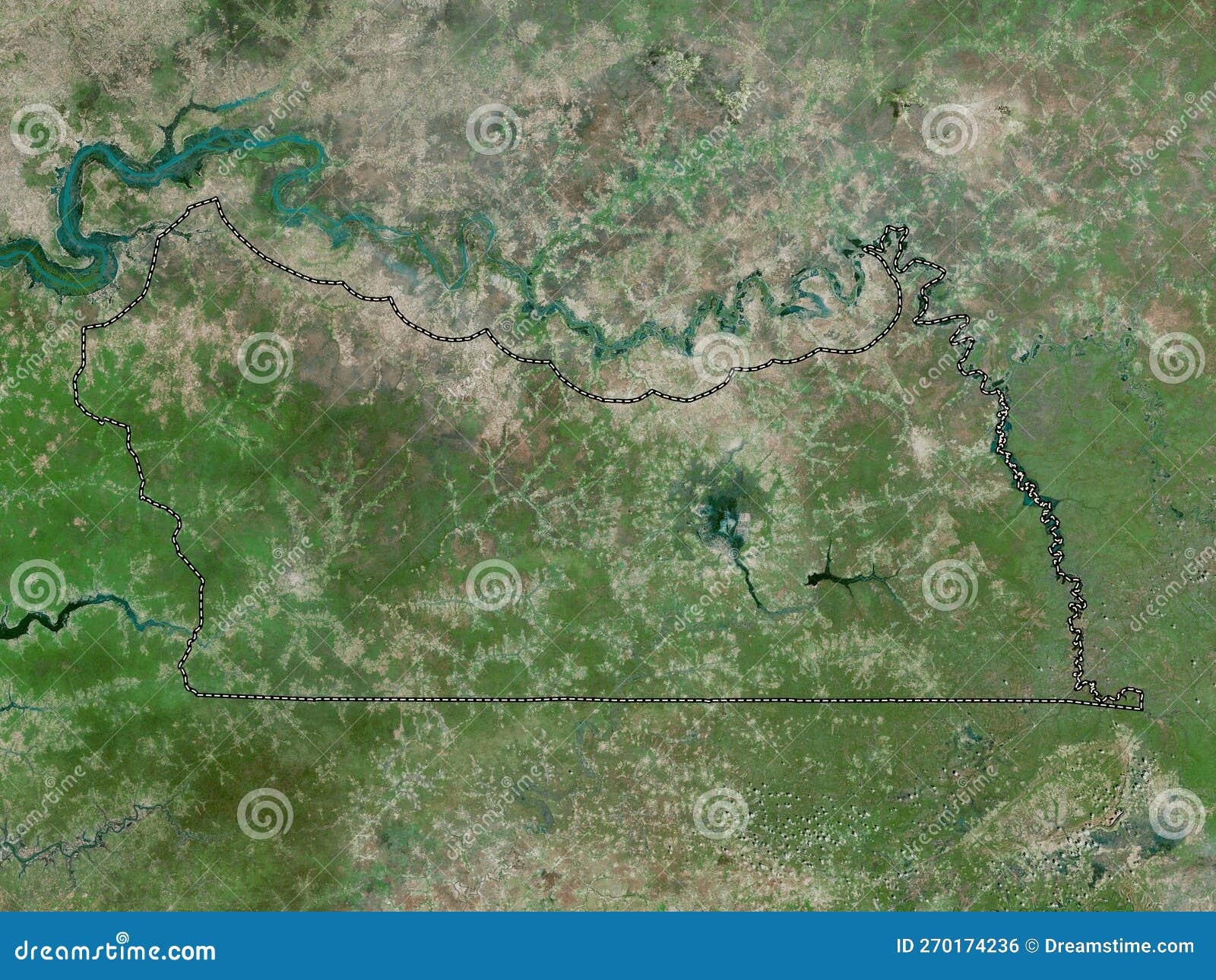 Kolda, Senegal. High-res Satellite. No Legend Stock Illustration ...