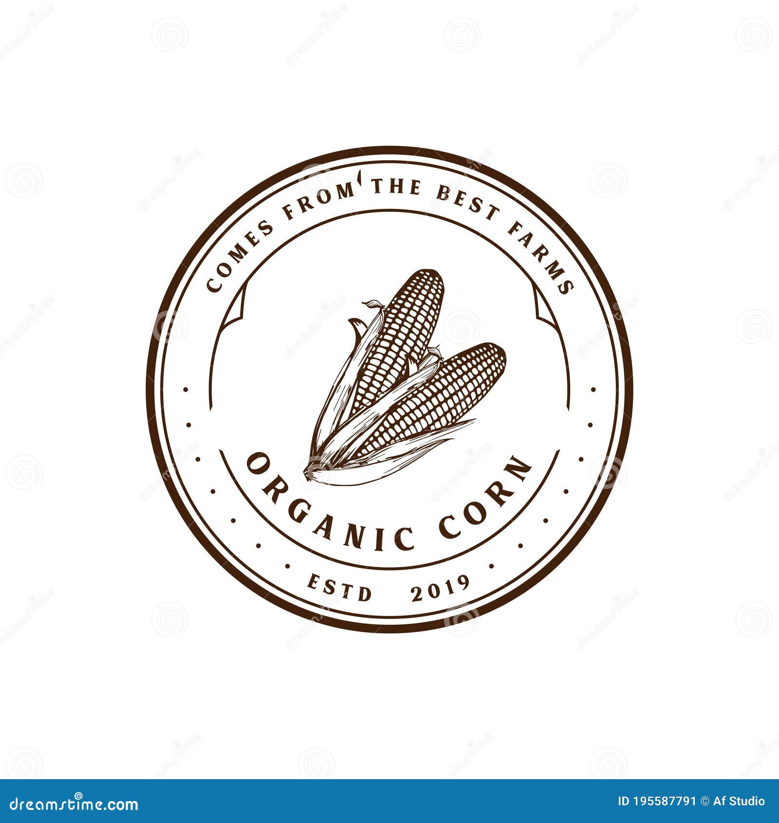 Vintage Retro Corn Farm Label Logo Design Stock Vector - Illustration ...
