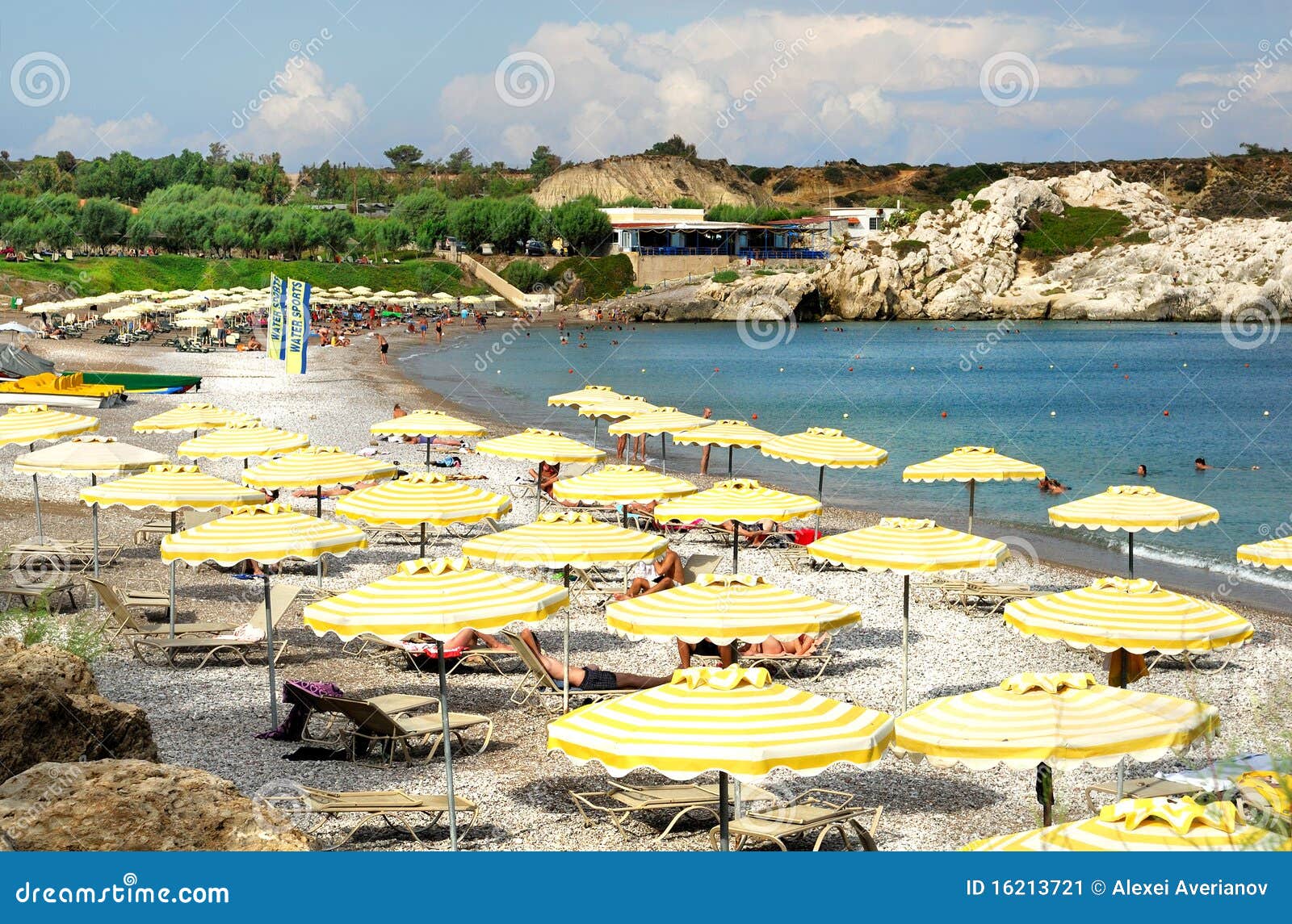 Kolimbia bay at Rhodes stock image. Image of grass, greece - 16213721