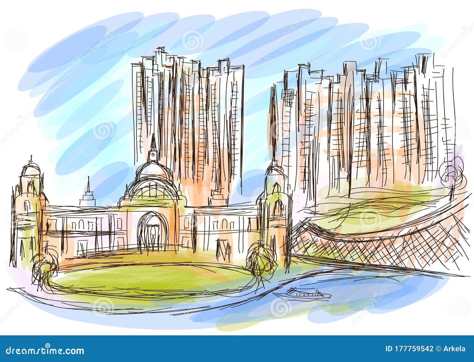 Kolkata Abstract Illustration Stock Illustration - Illustration of ...