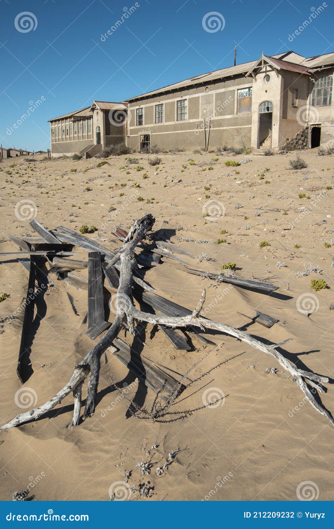 Abandoned Kolmanskop Building In Namibian Desert Stock Photography ...
