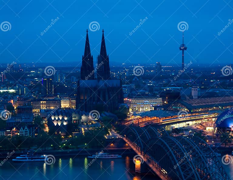 Koln Dome Night close stock photo. Image of dusk, color - 9689656