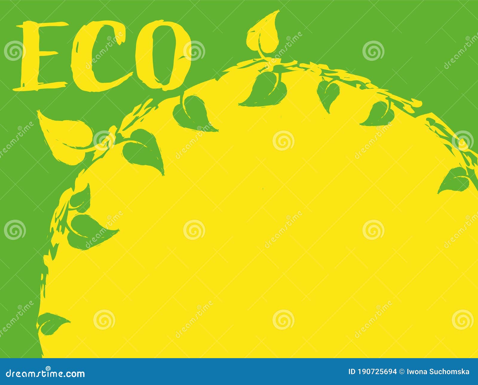 Green Eco Banner with Leaves. Stock Vector - Illustration of green ...