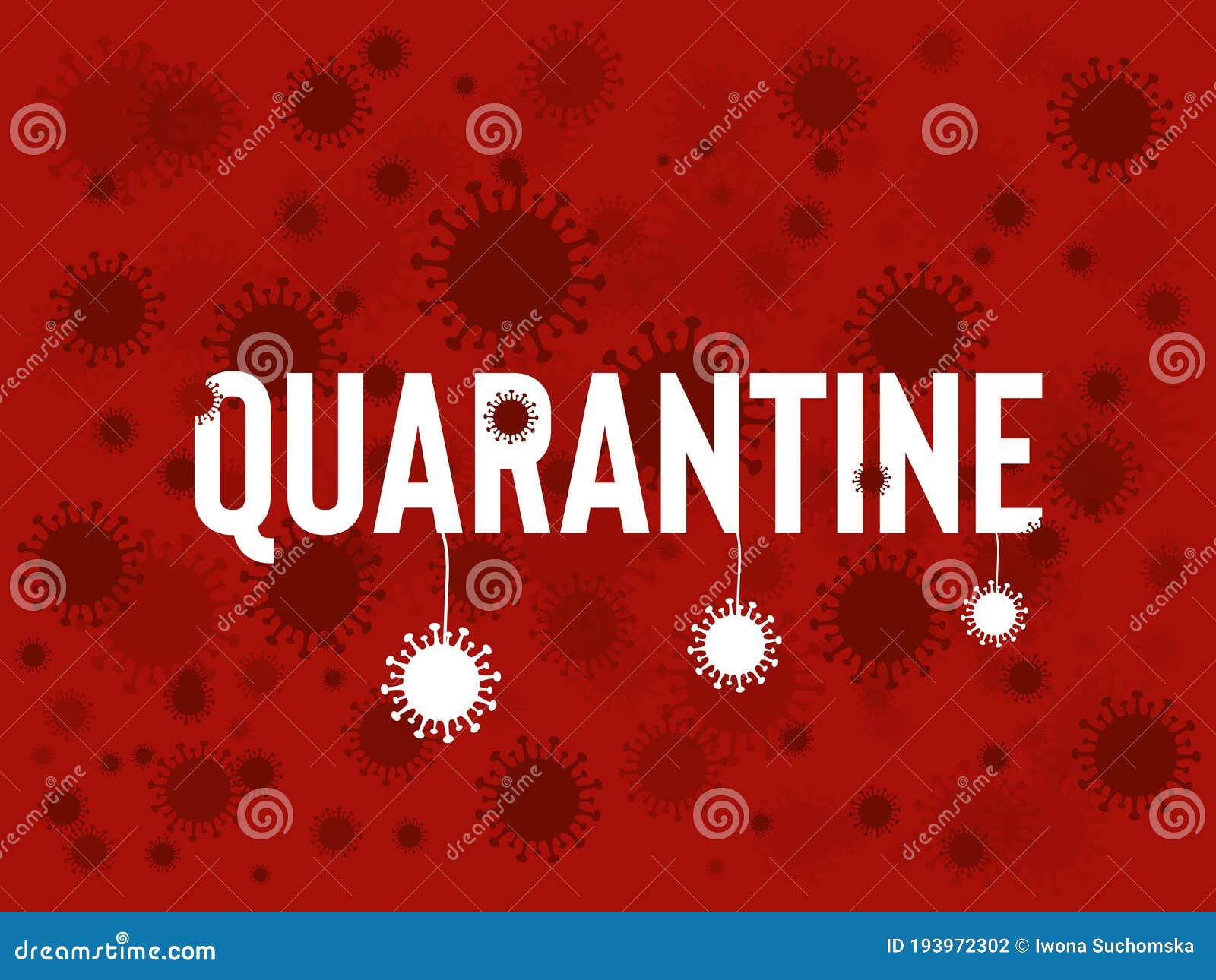 A Quarantine Text on Covid-19 Red Background. Stock Vector ...