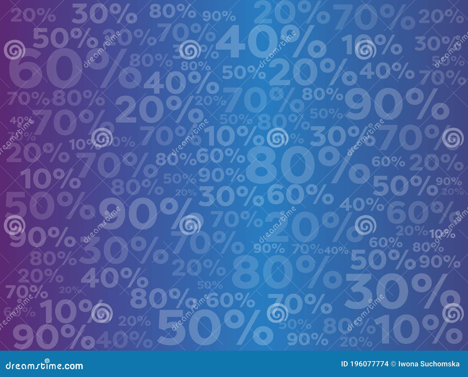 Percent Background With Small Getter. Violet And Blue Banner Vector ...