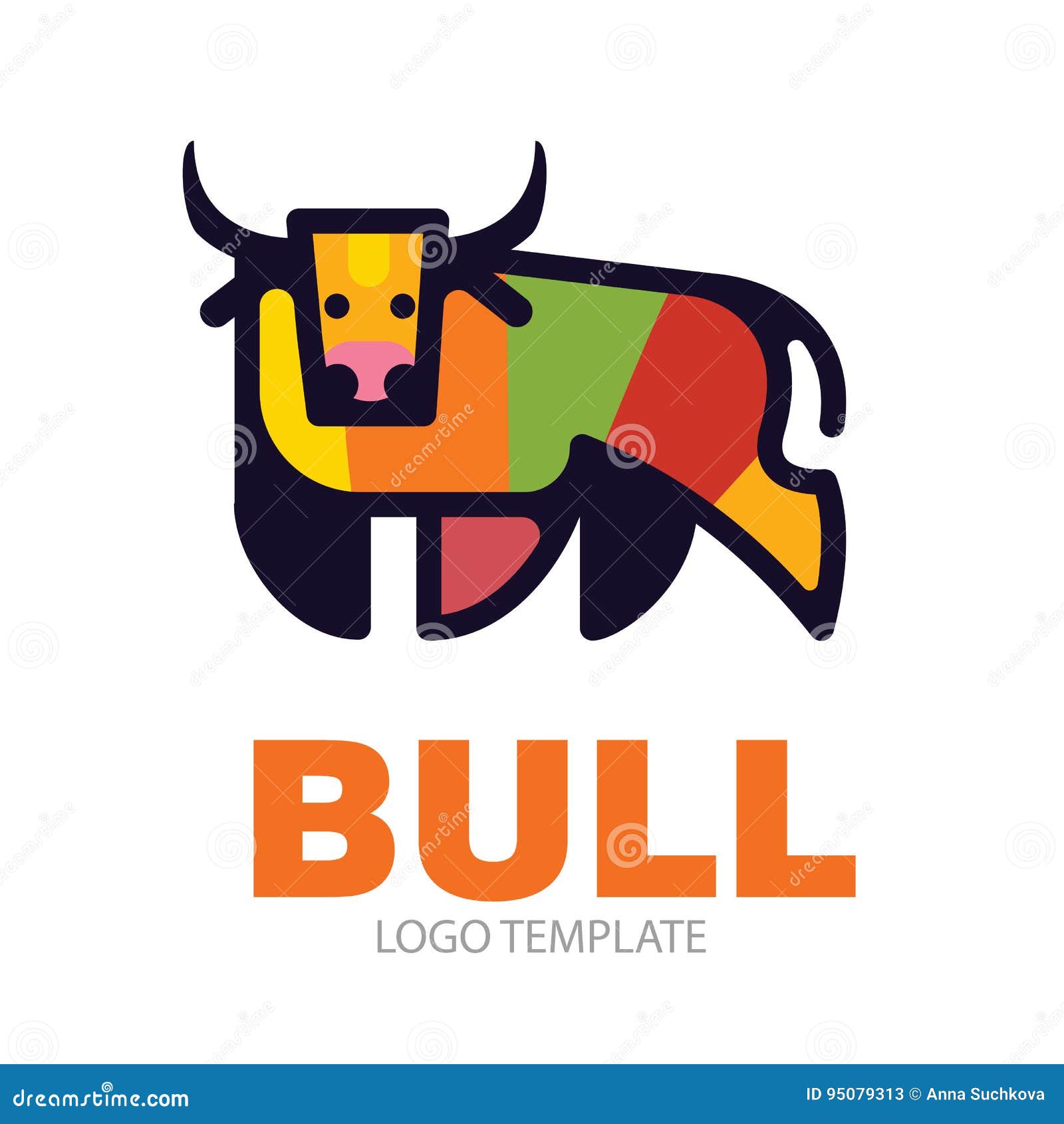 Kolorowy Rysunek Statywowy Byk Ilustracja Wektor - Ilustracja złożonej ...