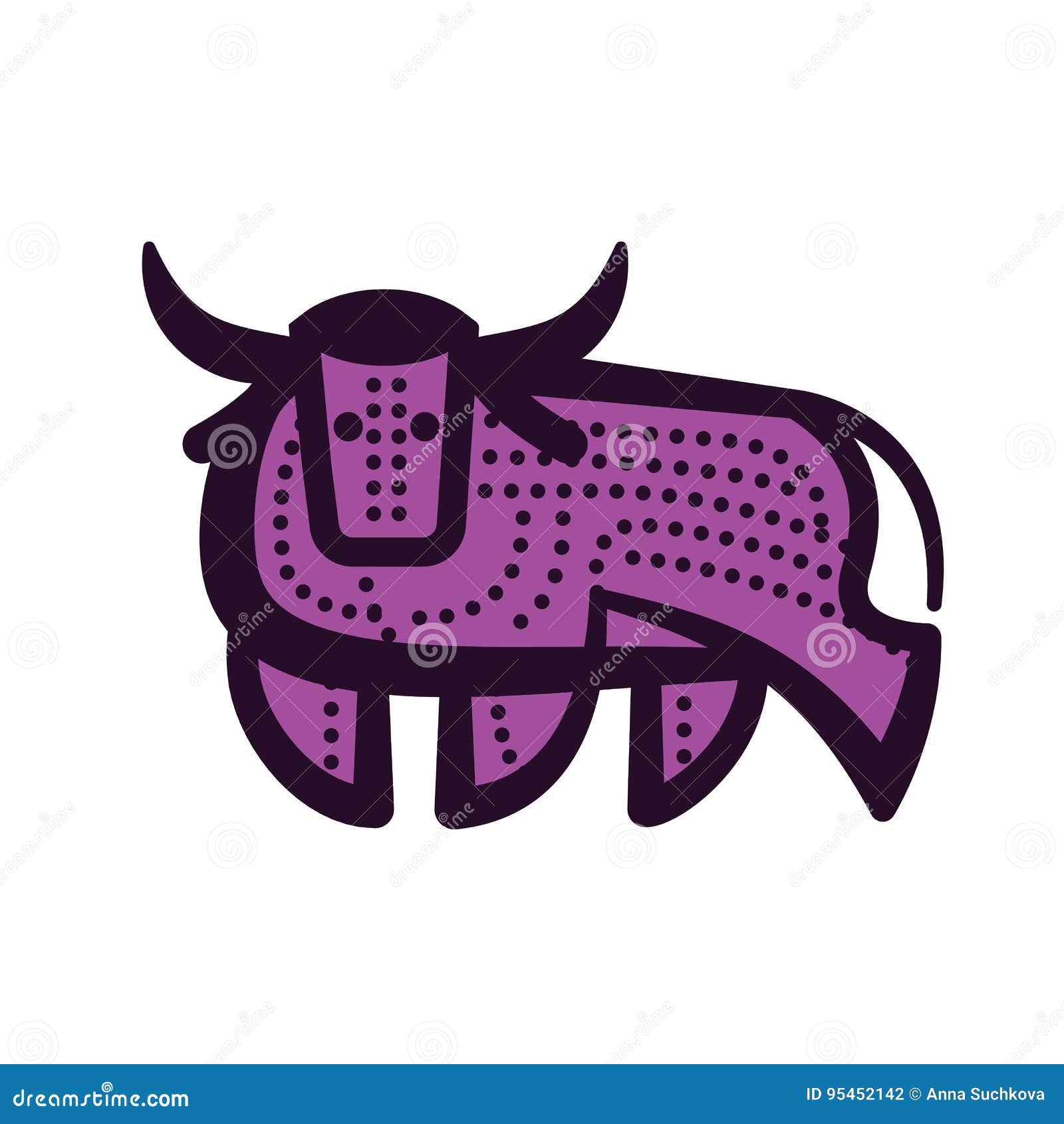 Kolorowy Rysunek Statywowy Byk Ilustracja Wektor - Ilustracja złożonej ...