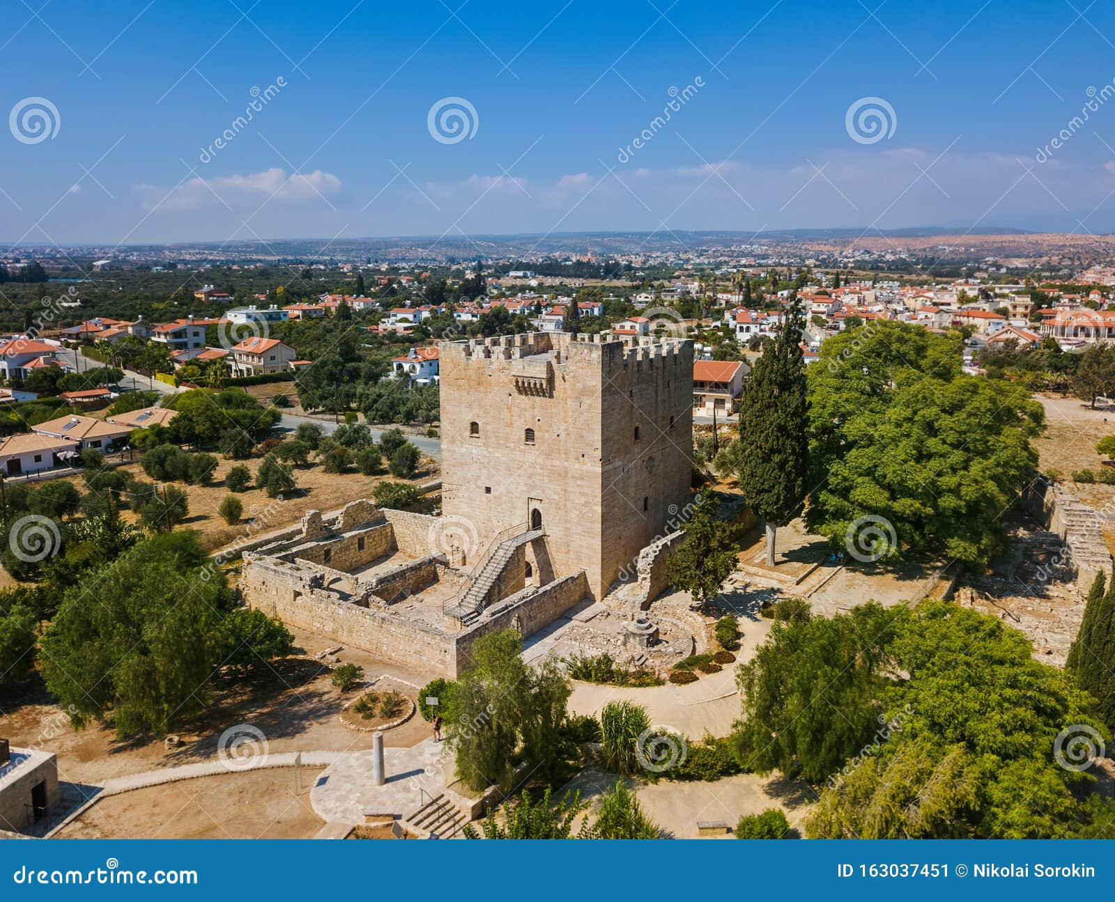 The View Of Kolossi Castle And The Stone Pillar At The Entrance ...