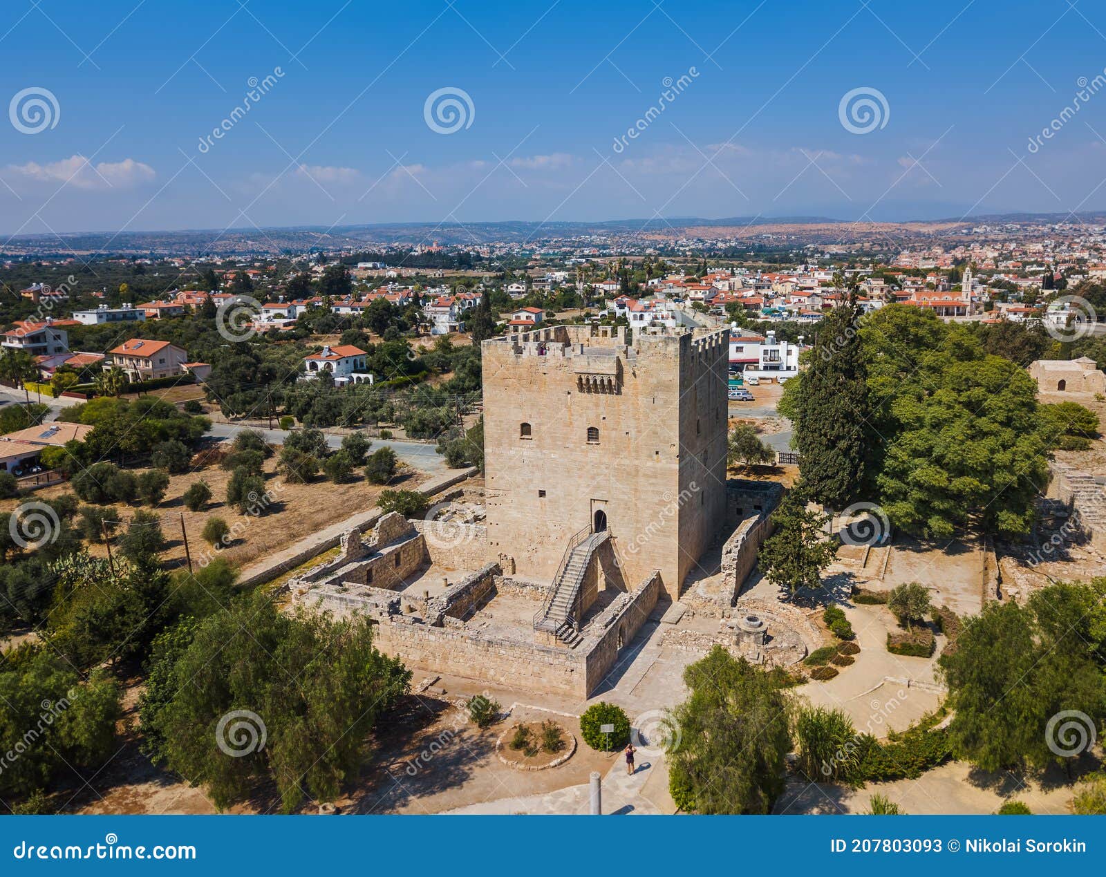 The View Of Kolossi Castle And The Stone Pillar At The Entrance ...