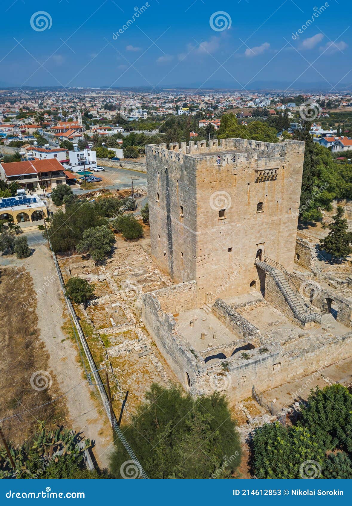The View Of Kolossi Castle And The Stone Pillar At The Entrance ...