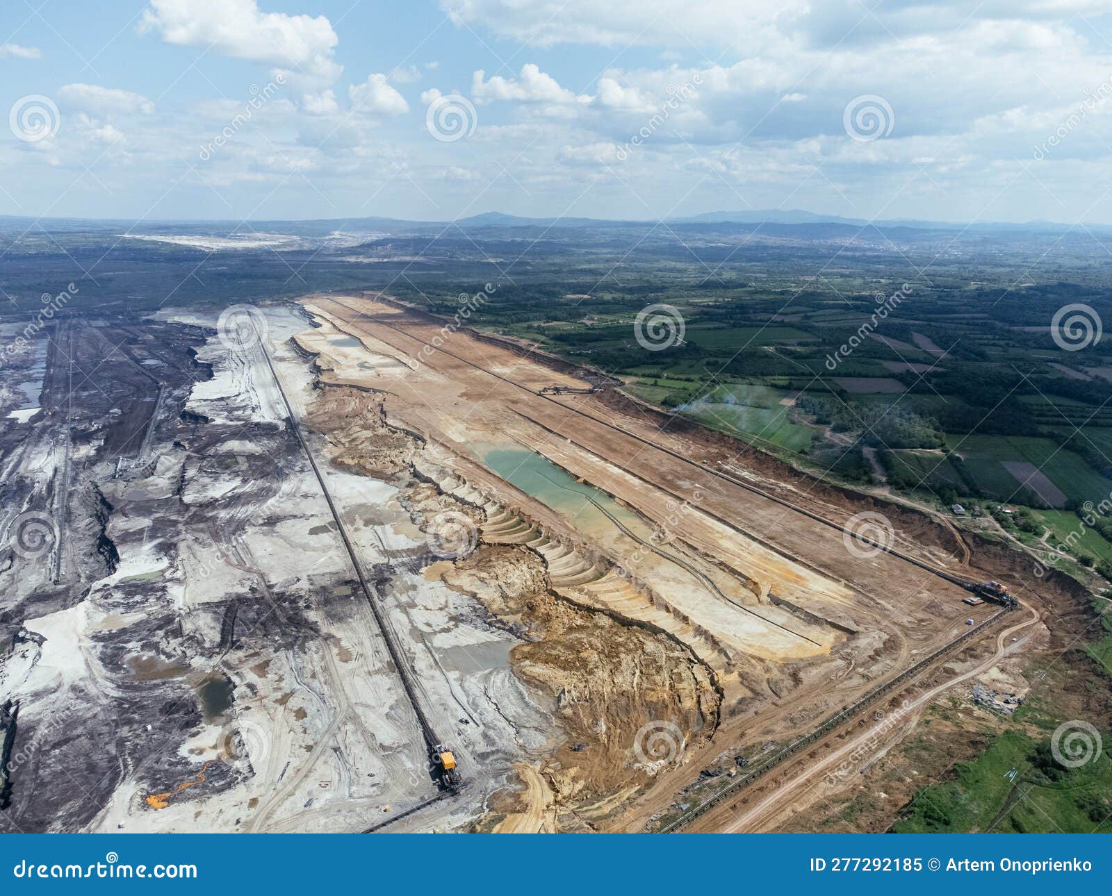 Kolubara Pit on Coal Mining by the Open Way. Lazarevac, Serbia Stock ...