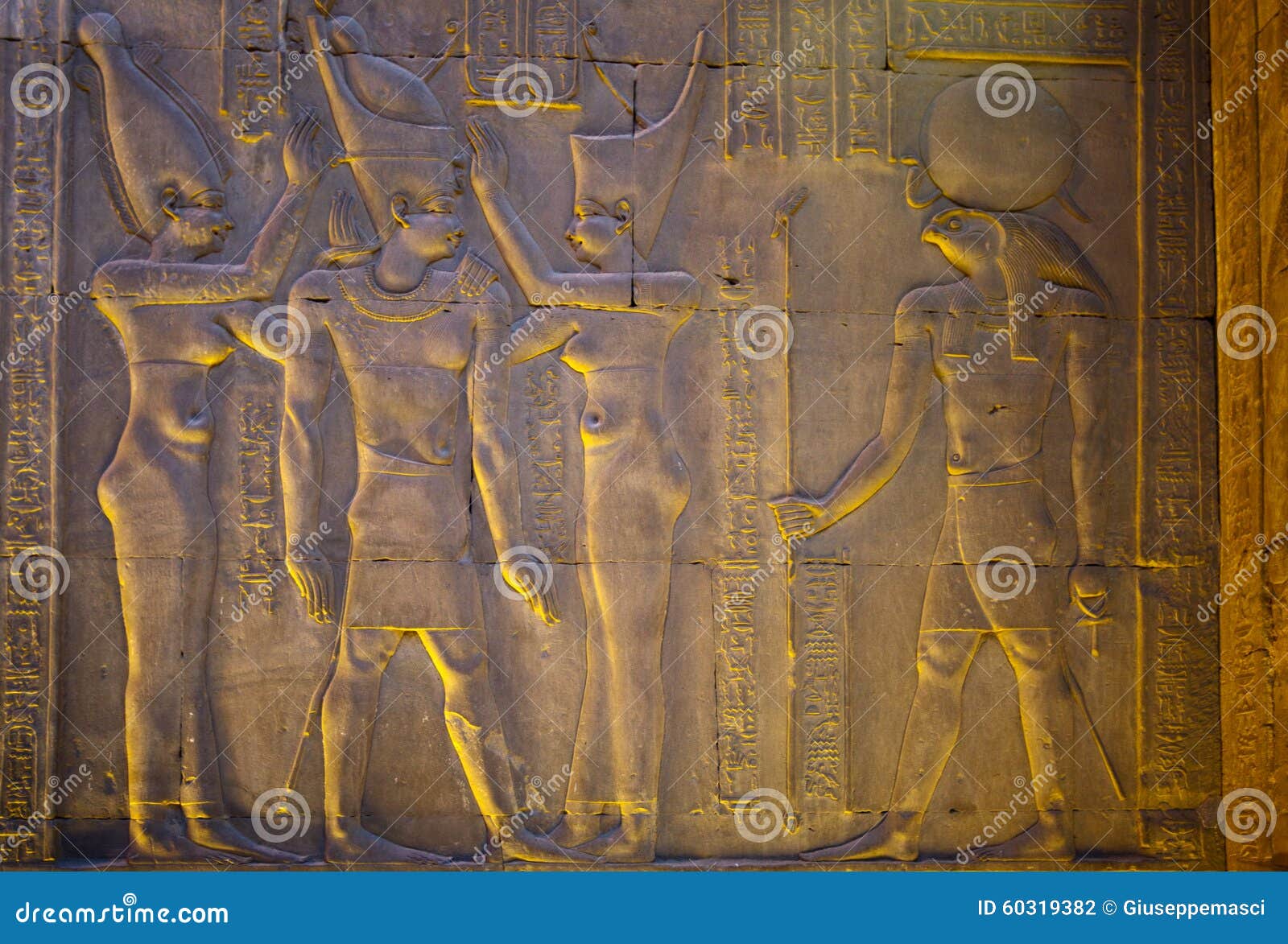 Kom Ombo stock photo. Image of relief, sculpture, africa - 60319382