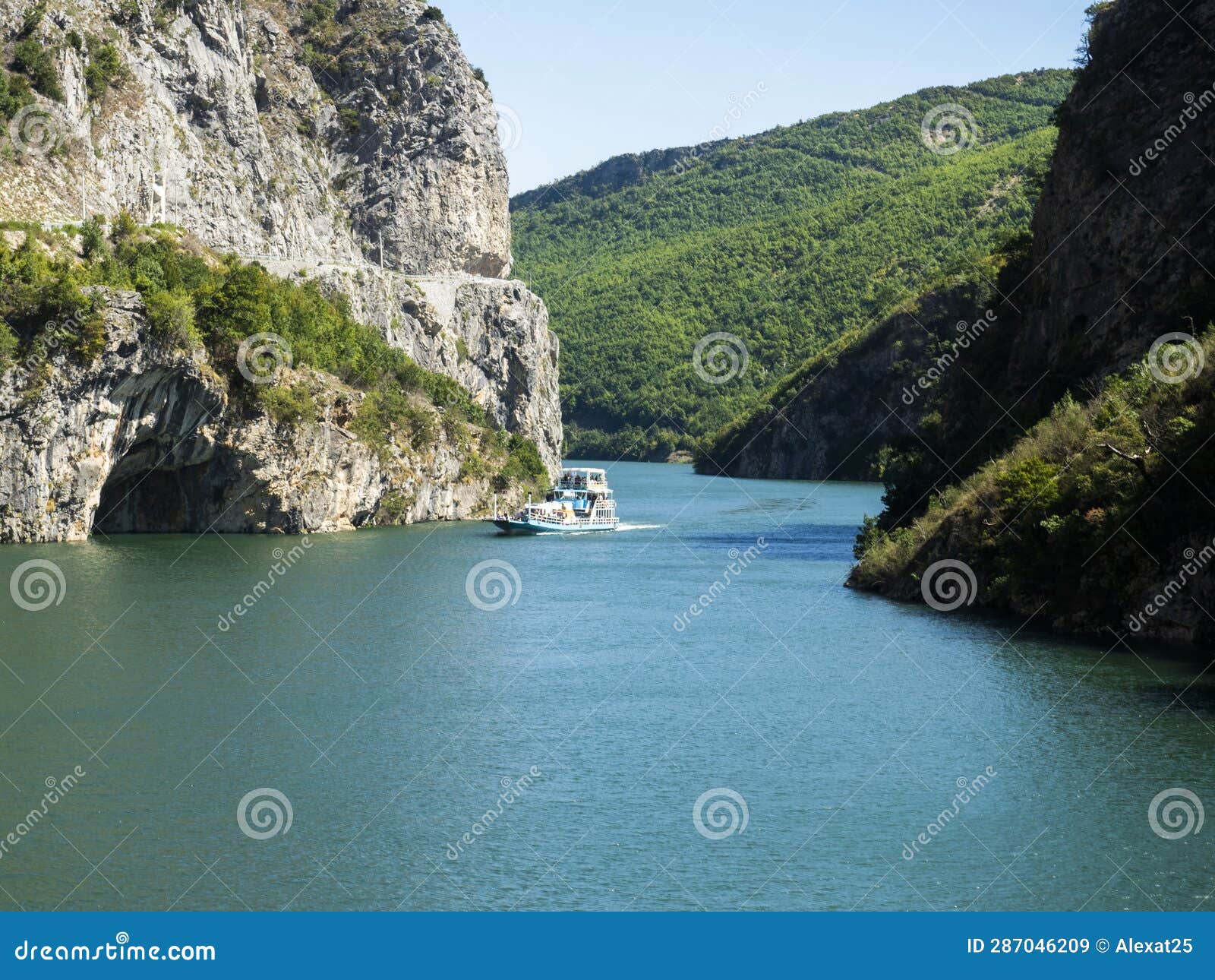 Koman lake in Albania stock image. Image of nature, vacation - 287046209