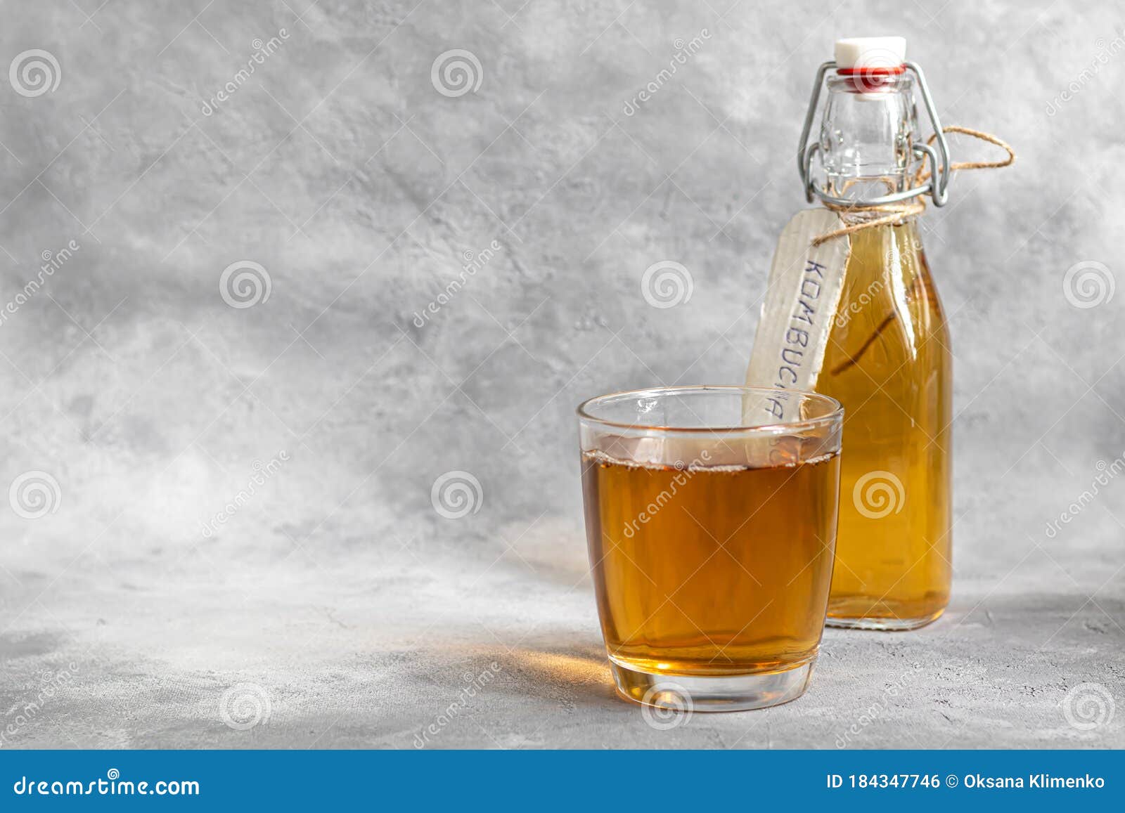 Kombucha or Cider, Fermented Drink on a Gray Background. a Probiotic ...