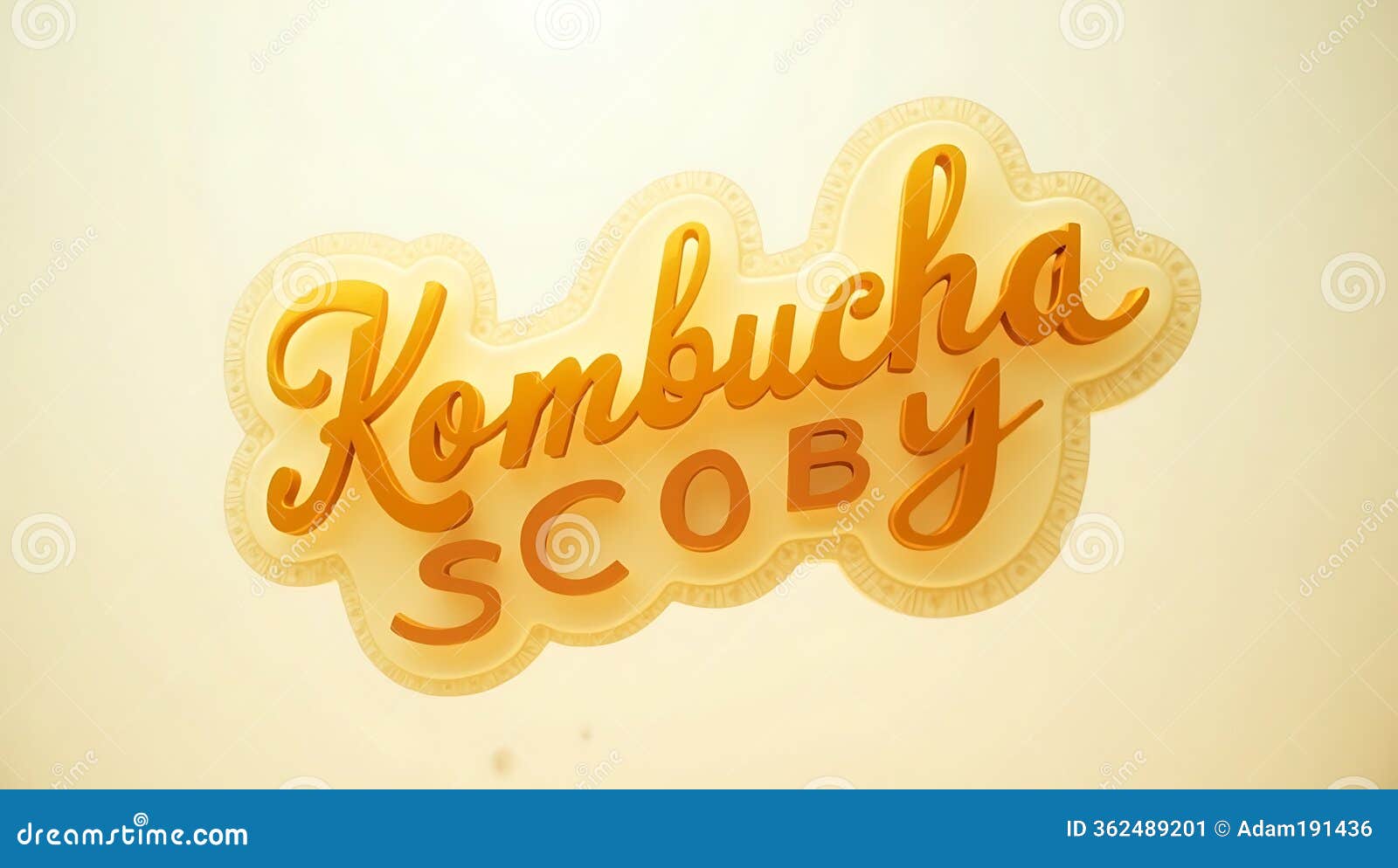 Kombucha Tea Typography Logo. Modern Lettering Style Text For Menu ...