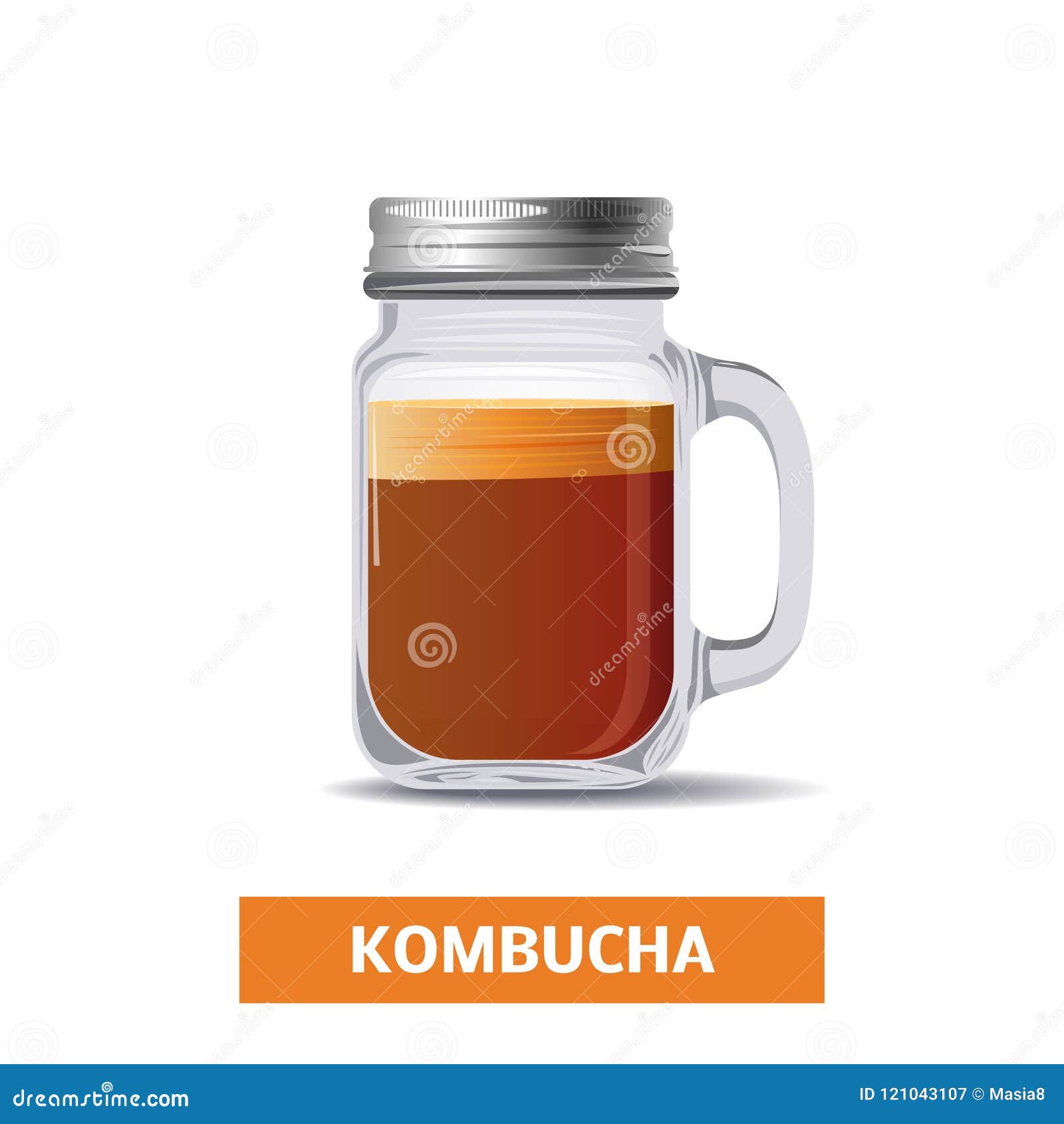 Kombucha tea vector icon stock illustration. Illustration of ...