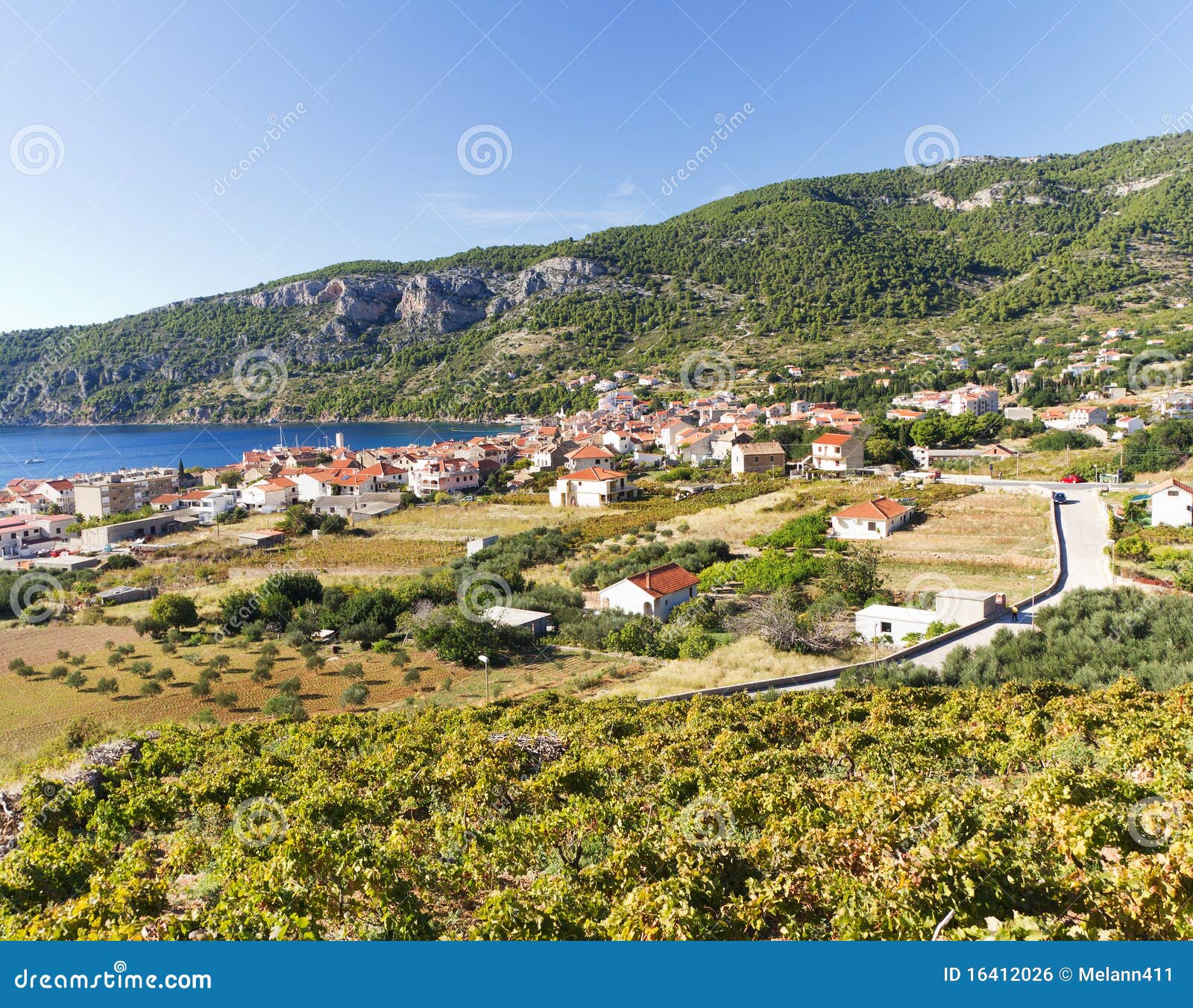 Komiza, Isla Del Vis, Croatia Foto de archivo - Imagen de exterior ...