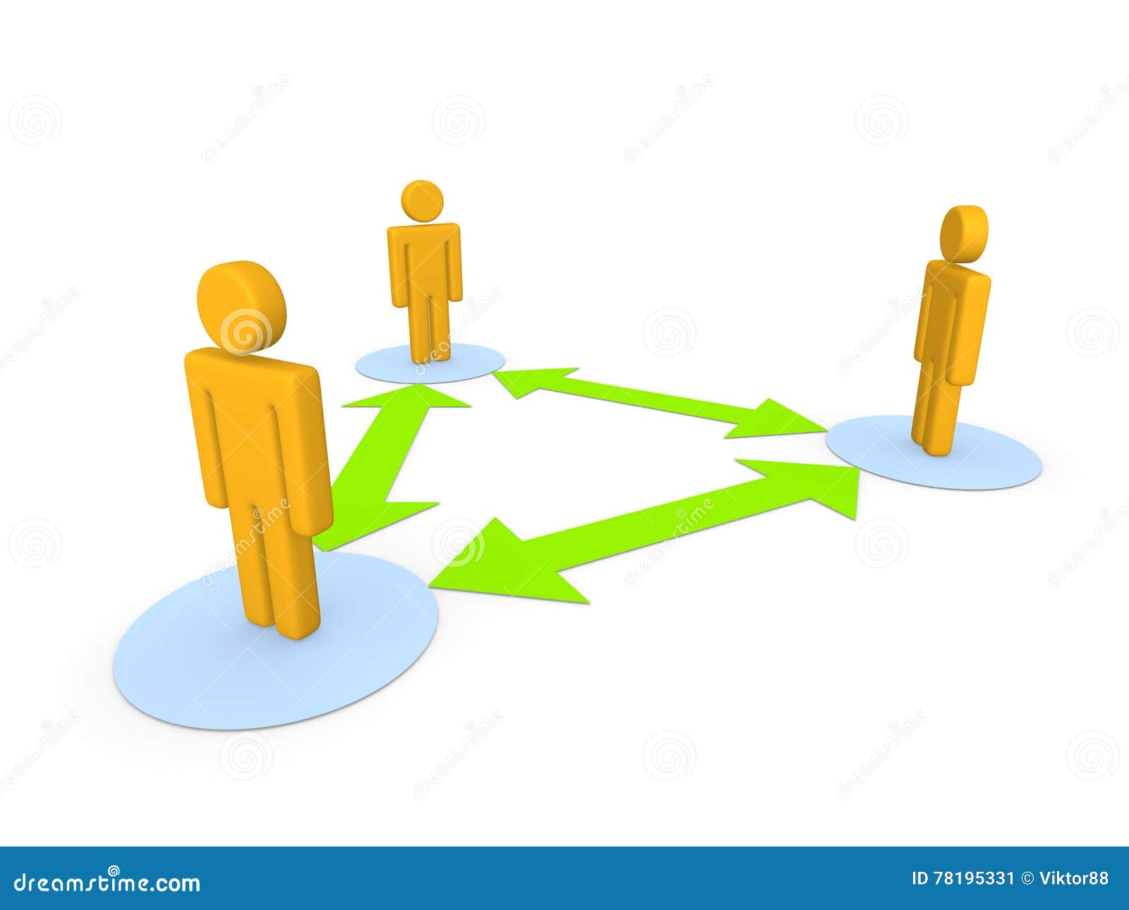 Kommunikation Mellan Tre Personer Stock Illustrationer - Illustration ...