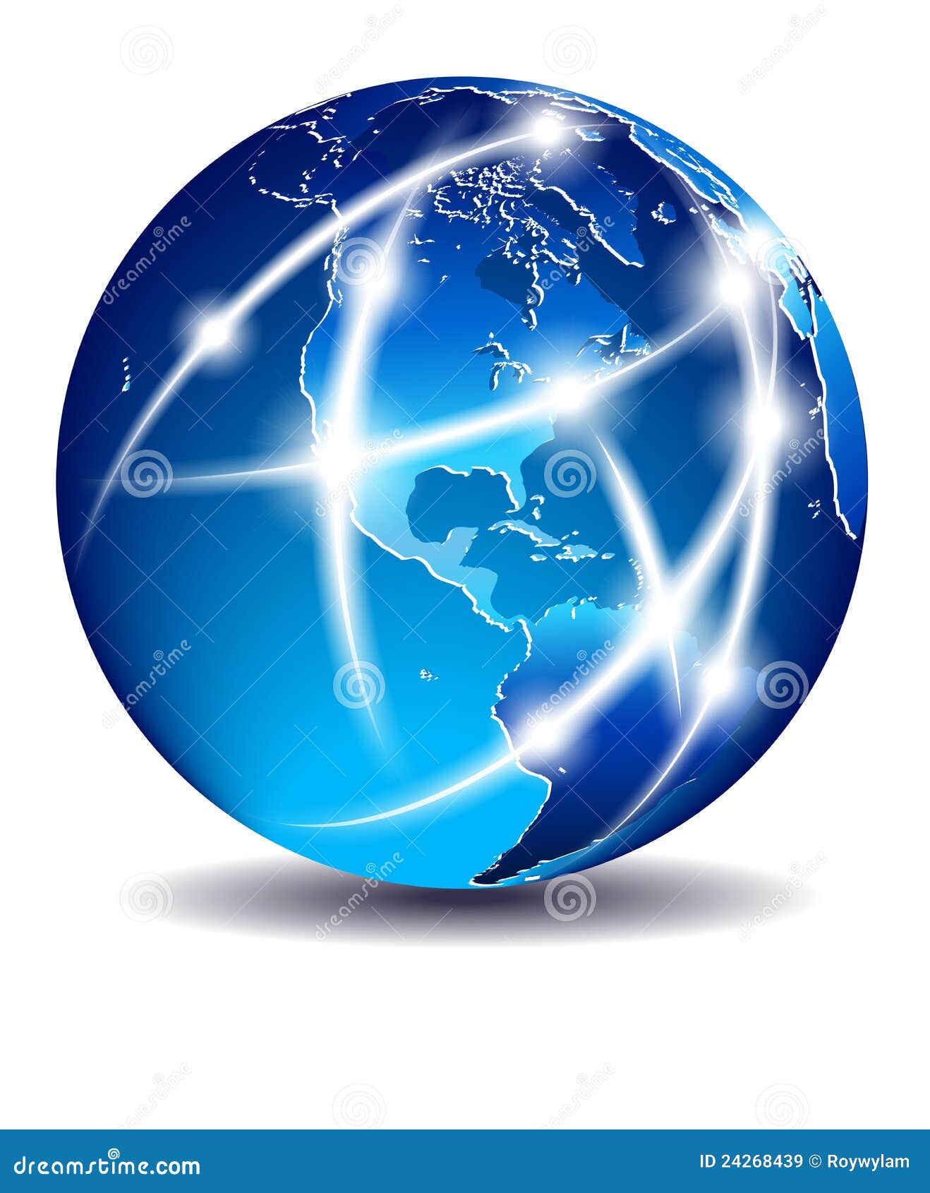 Kommunikations-Welt, Globaler Handel - Amerika Vektor Abbildung ...