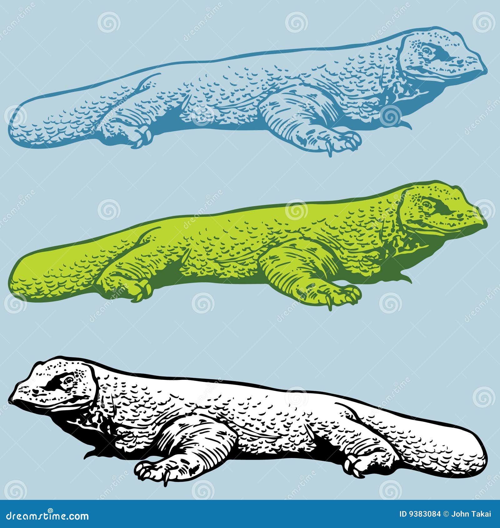 Komodo Dragon Standing On Two Legs Animal Cartoon Character Vector ...