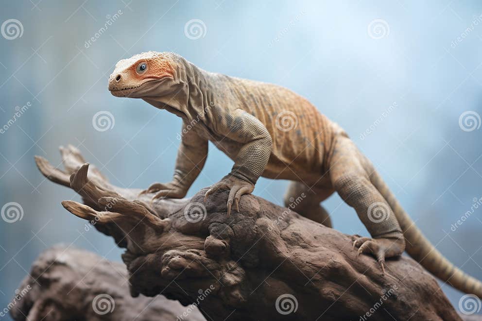 Komodo Dragon Climbing Over a Boulder Stock Image - Image of behavior, dragon: 301945595