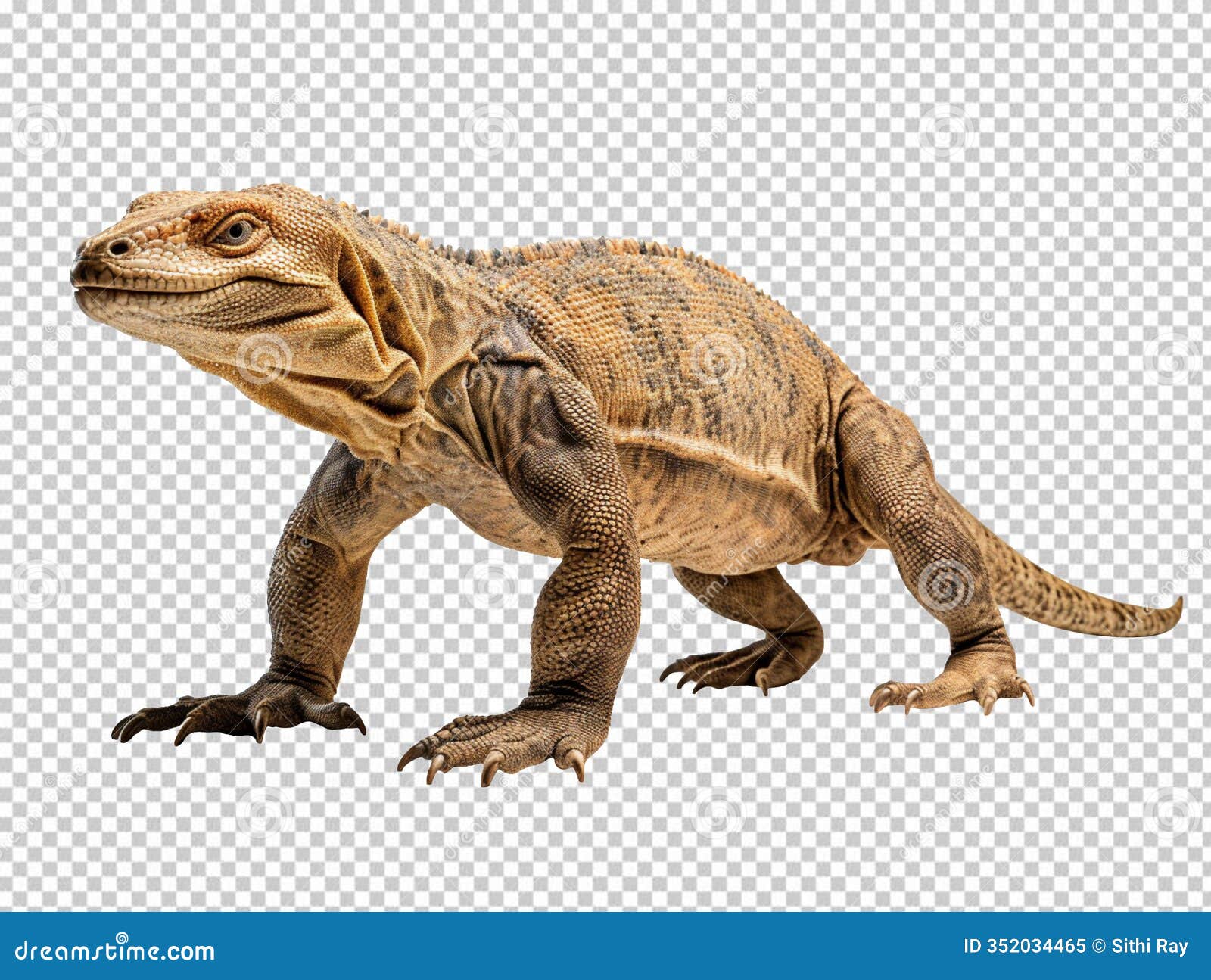 Komodo Dragon Side View Isolated on Transparent Background Stock ...