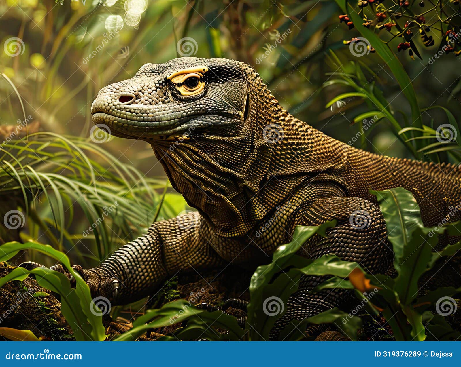 Varanus, Komodo Dragon Black Silhouette On White Background Vector ...