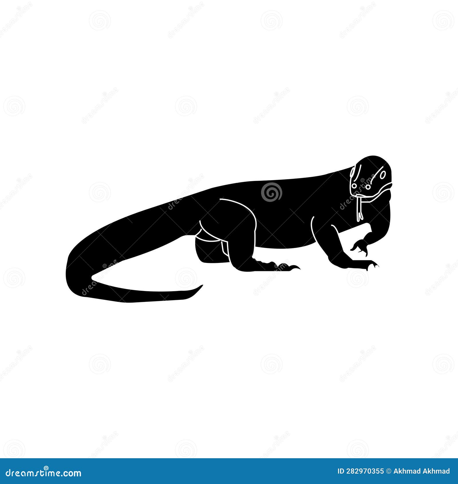 Komodo Face Vector Illustration In Decorative Style, Perfect For Tshirt ...