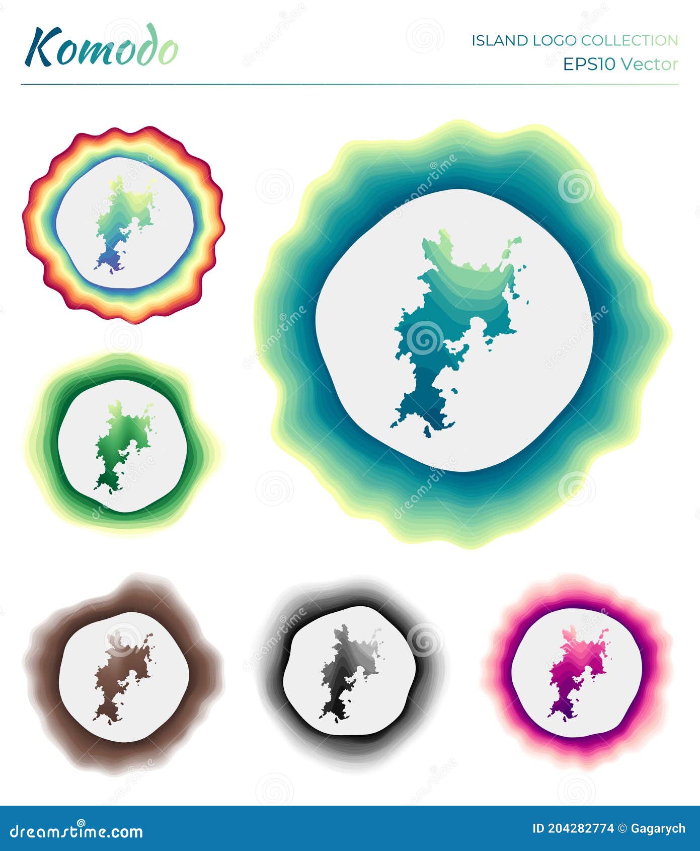 Komodo logo collection. stock vector. Illustration of isolated - 204282774