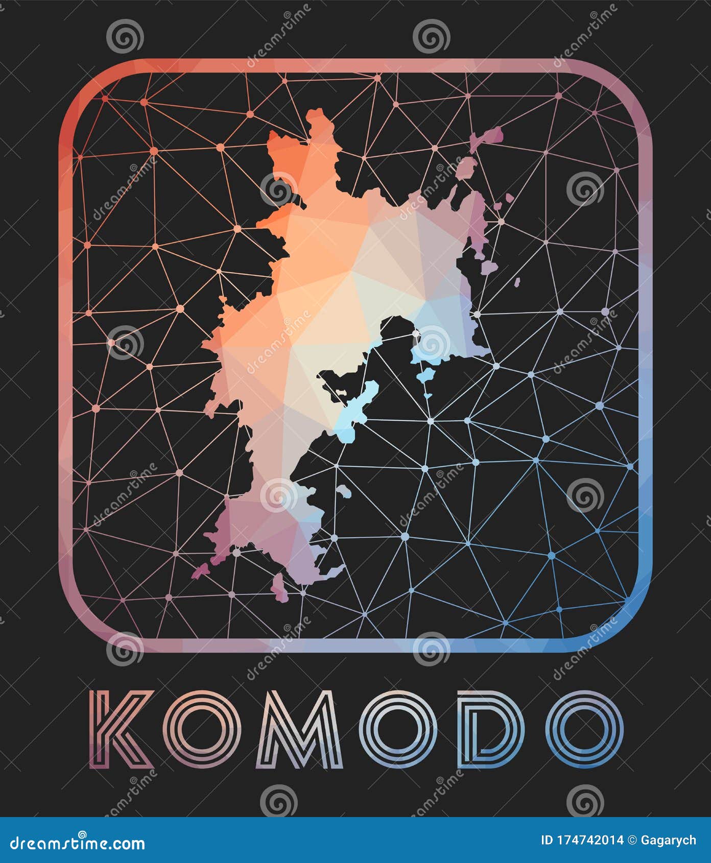 Komodo map design. stock vector. Illustration of abstract - 174742014