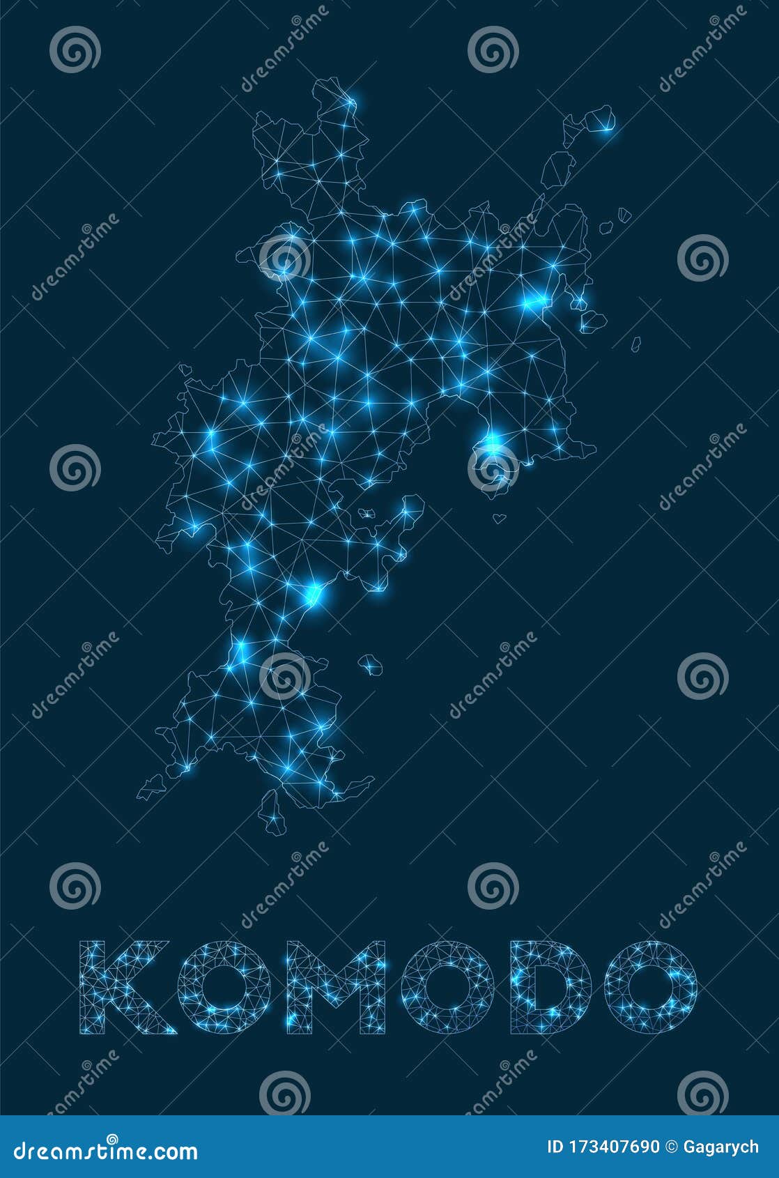 Komodo network map. stock vector. Illustration of octagon - 173407690