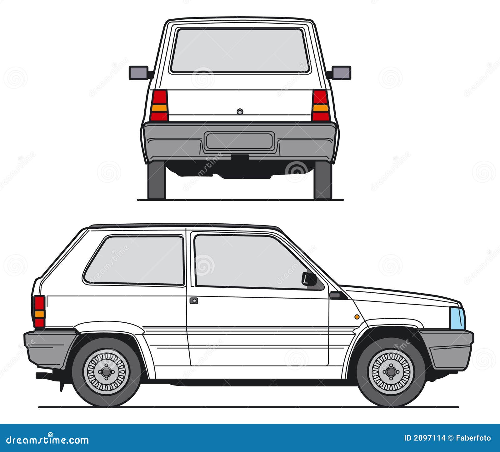 Kompaktes Auto-Vektor vektor abbildung. Illustration von vertrag - 2097114