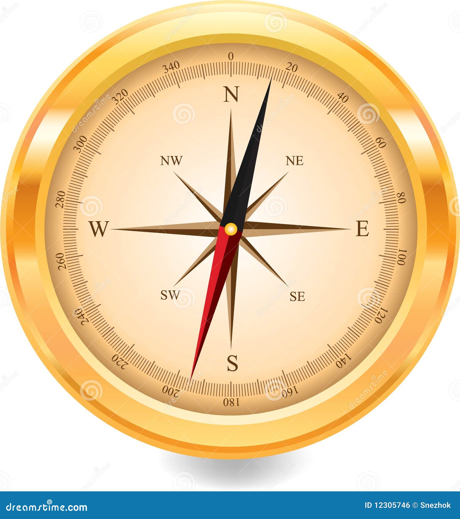 Kompas vector illustratie. Illustration of reis, goud - 12305746