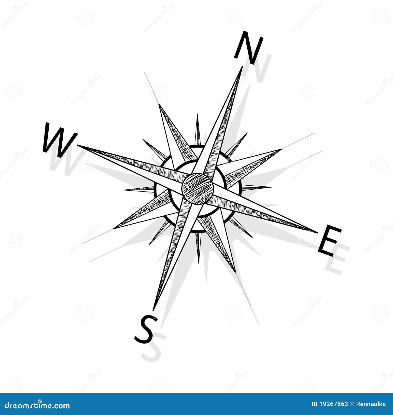 Kompas vector illustratie. Illustration of marine, richting - 19267863