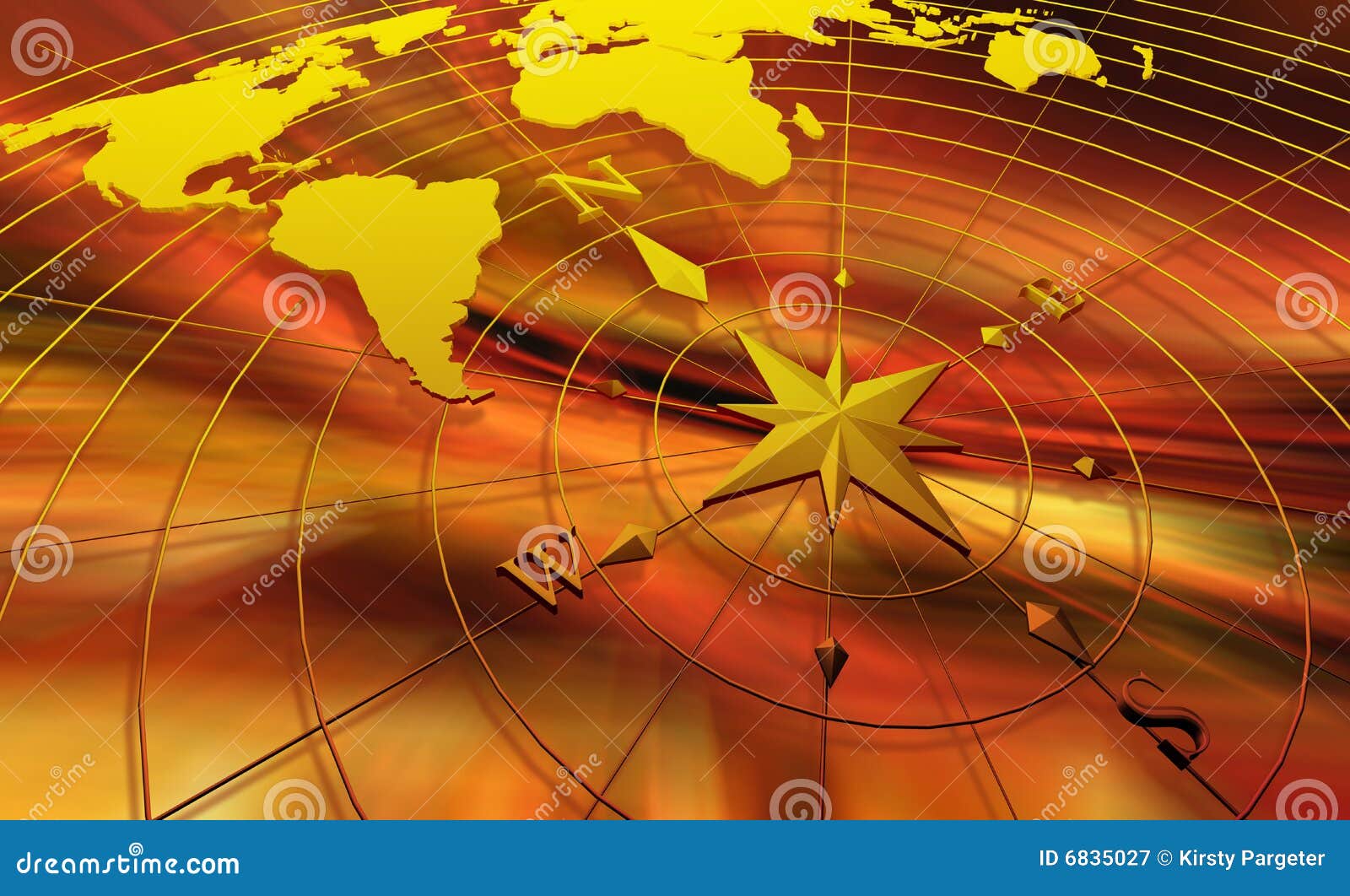 Kompas met wereldkaart stock illustratie. Illustration of illustratie ...