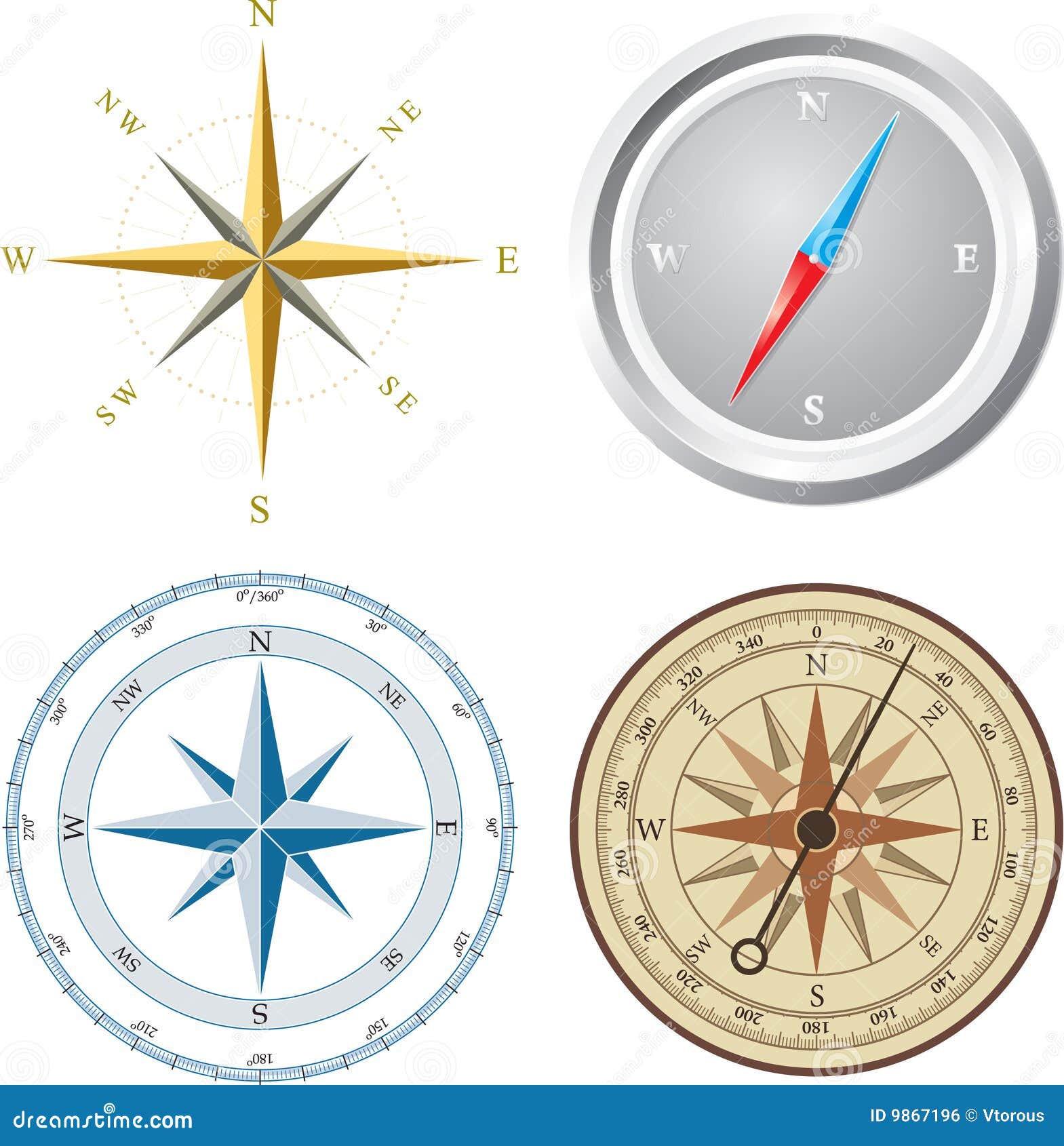 Kompas. Vector Illustratie. Vector Illustratie - Illustration of reeks ...