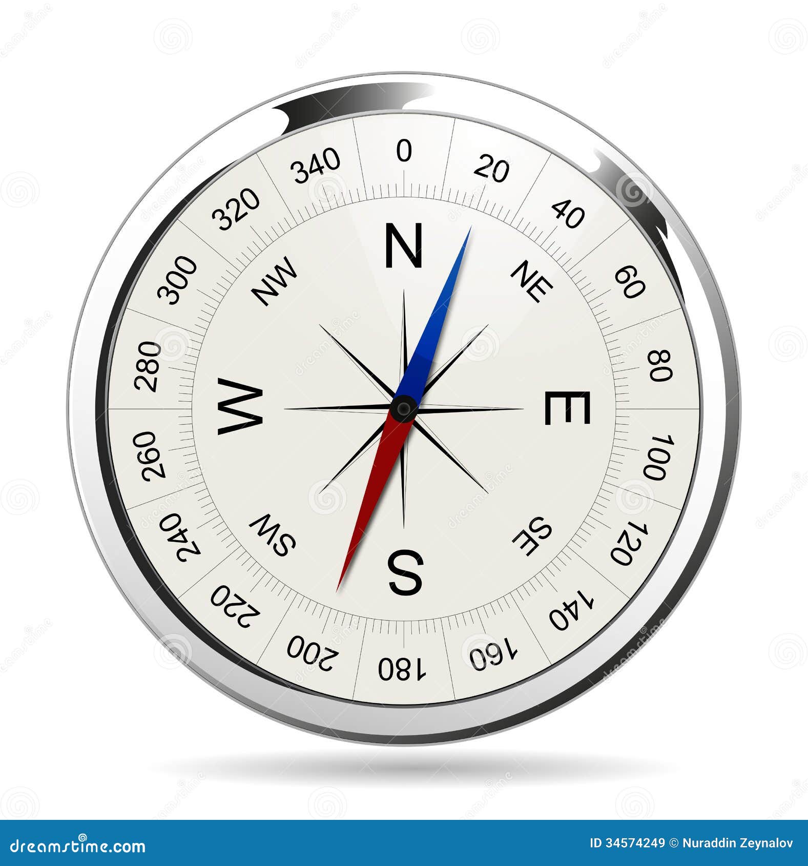 Kompass-Silber stock abbildung. Illustration von silber - 34574249