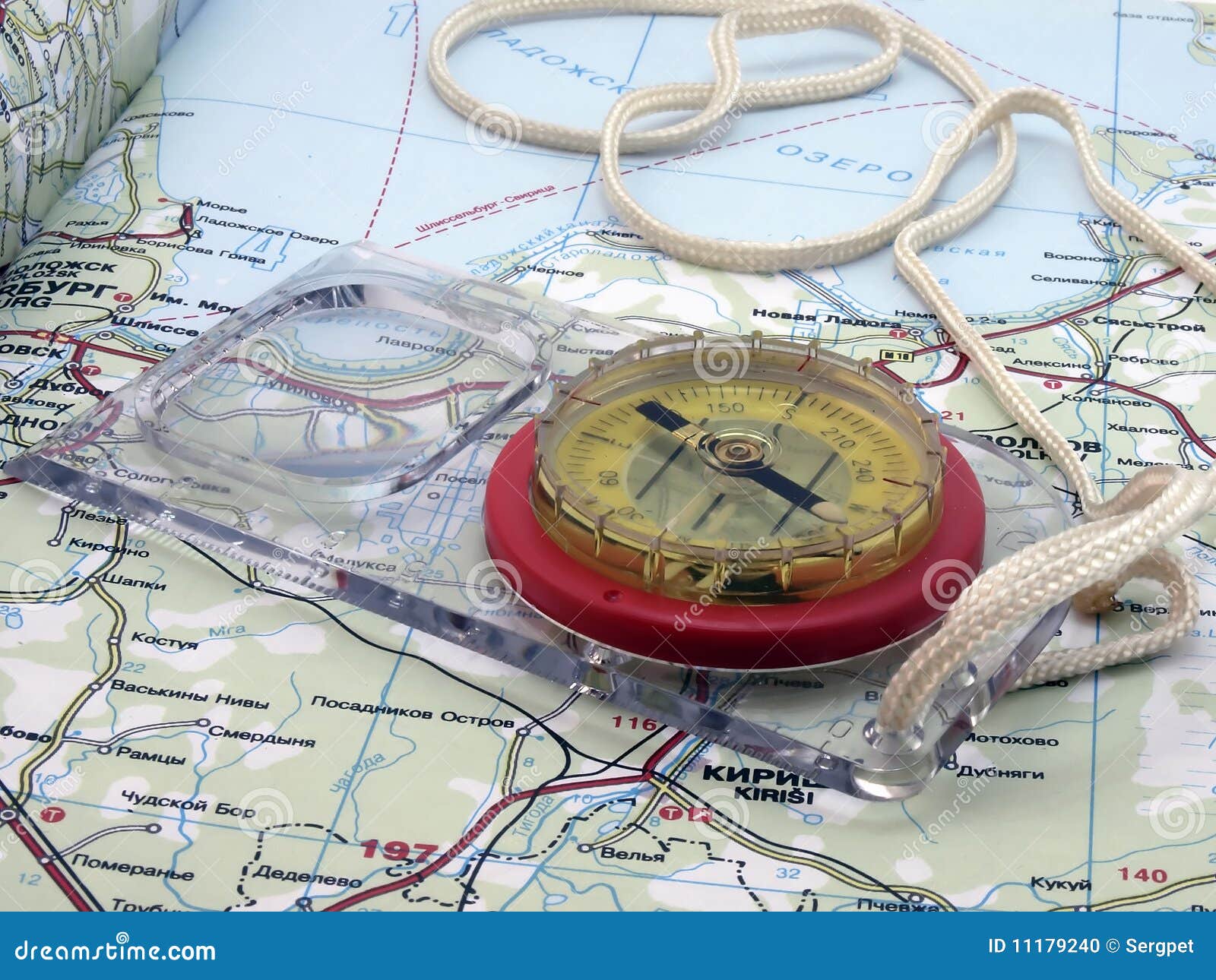 Kompass with Tools on the Map Stock Photo - Image of south, east: 11179240