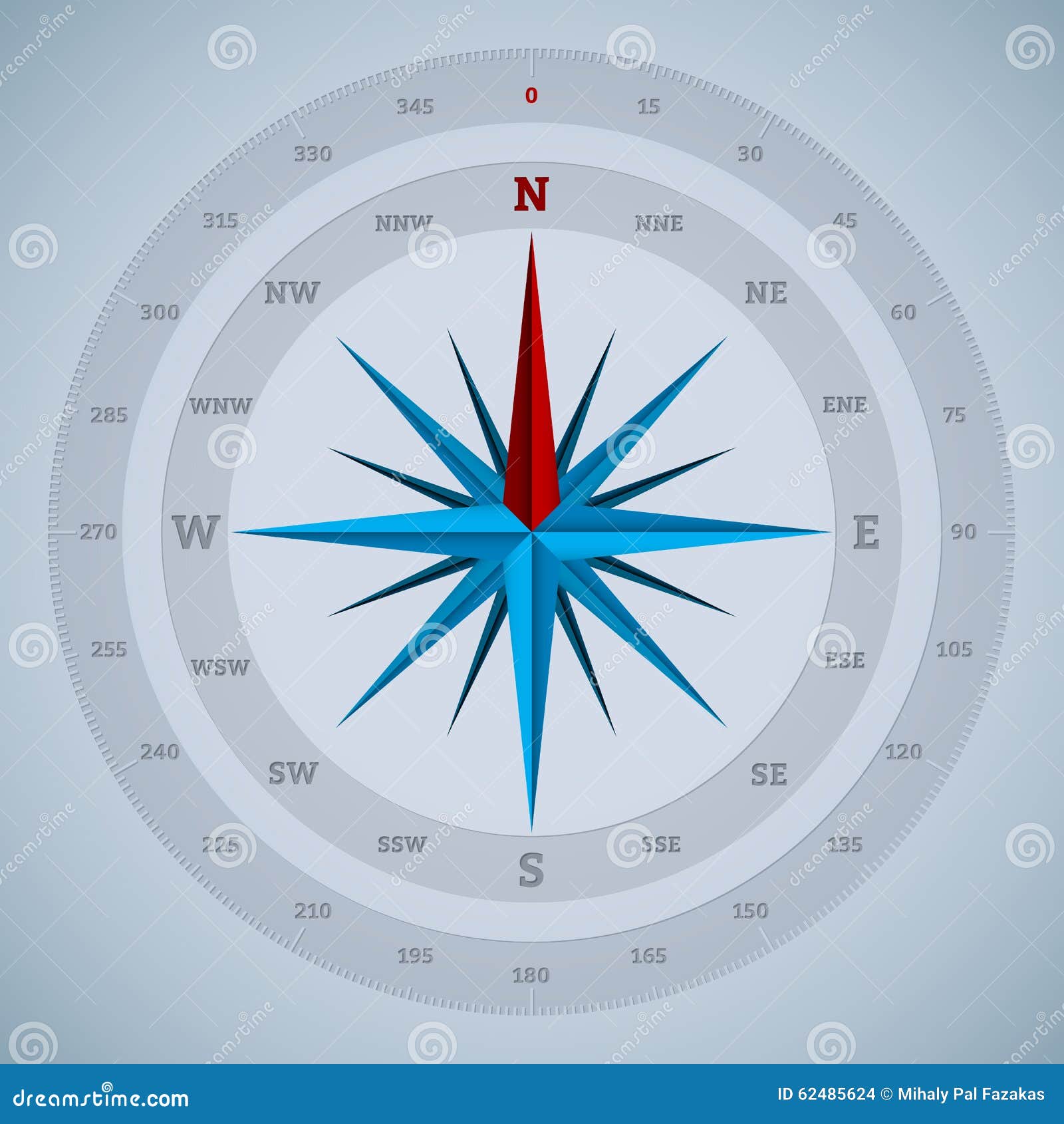 Kompassdesign Mit 16 Punkten Mit Grad Vektor Abbildung - Illustration ...