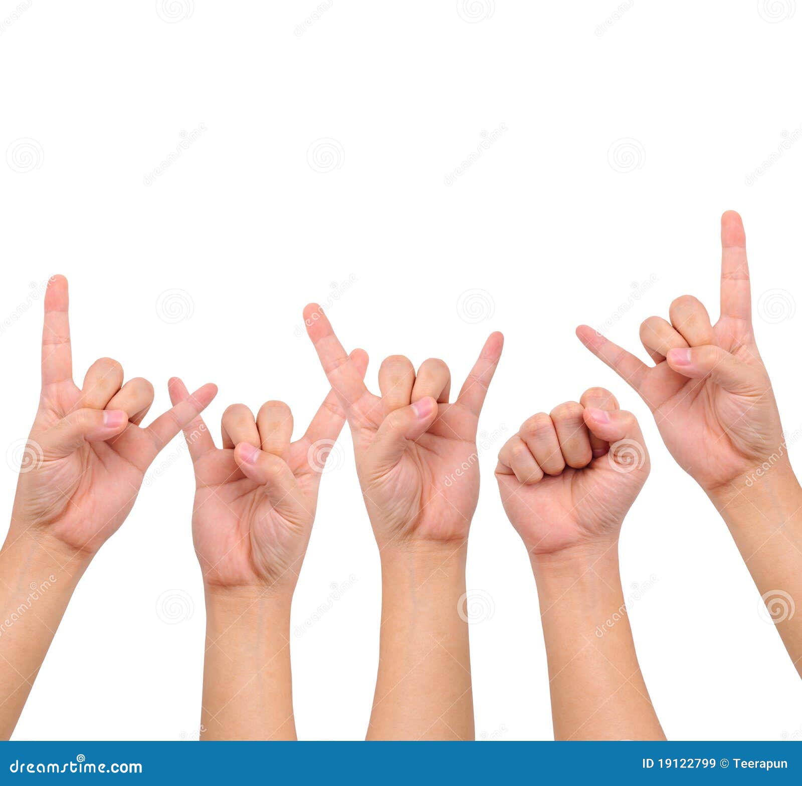 Kompilation Der Verschiedenen Handzeichen Stockbild - Bild von sprache ...