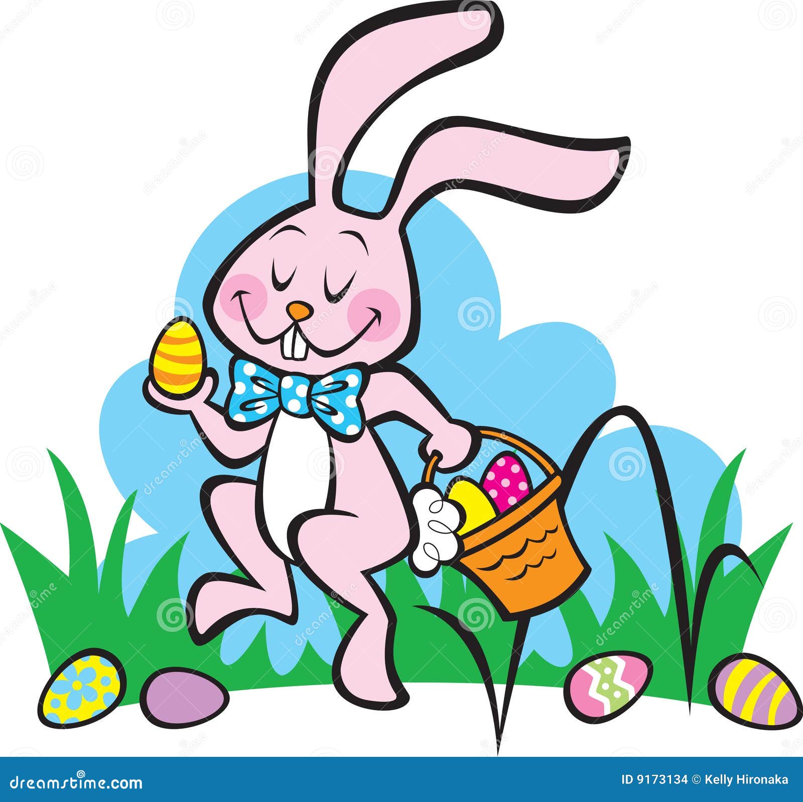 Komt hier de Paashaas! vector illustratie. Illustration of boog - 9173134