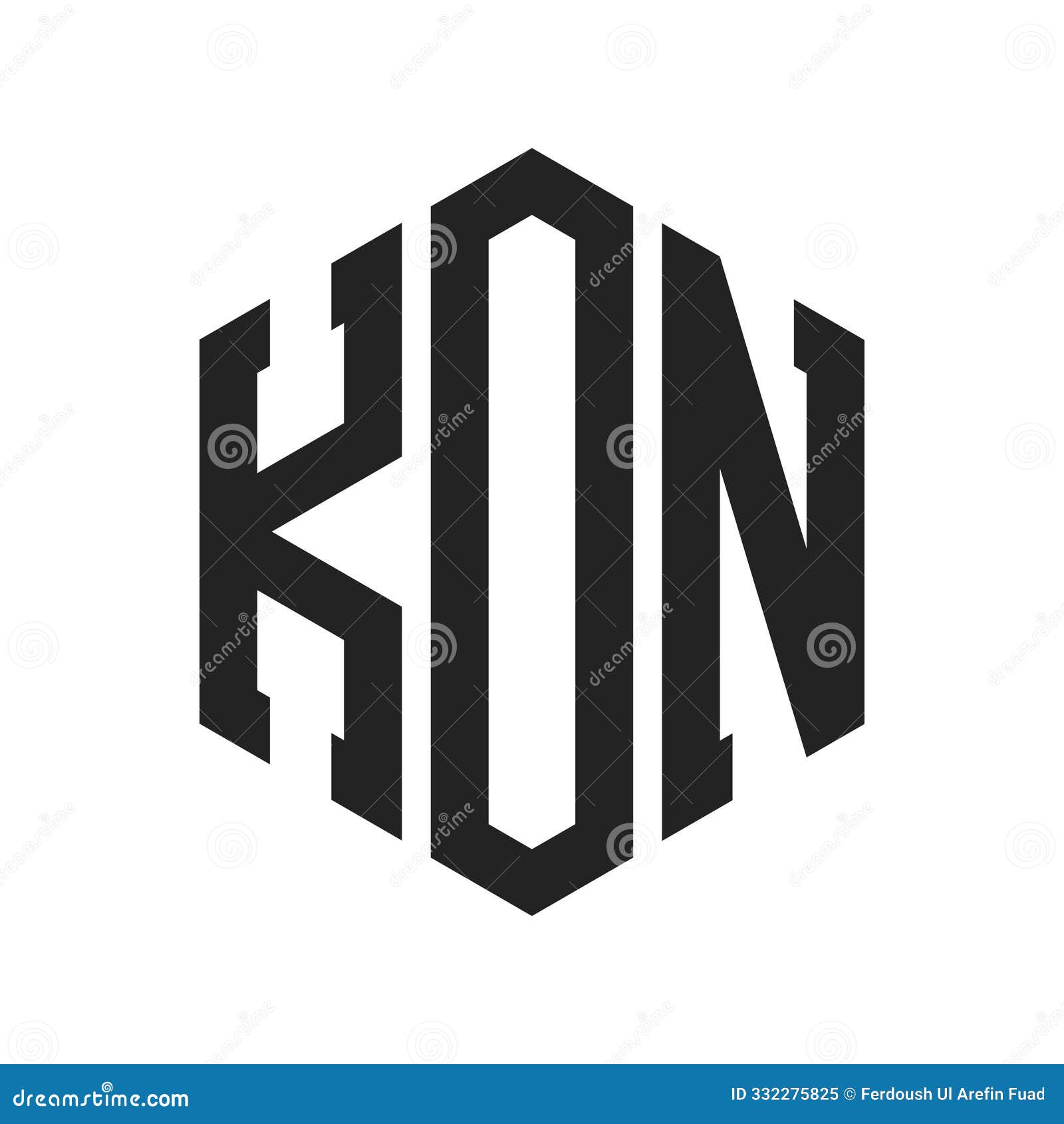 KON Logo Design. Initial Letter KON Monogram Logo Using Hexagon Shape ...