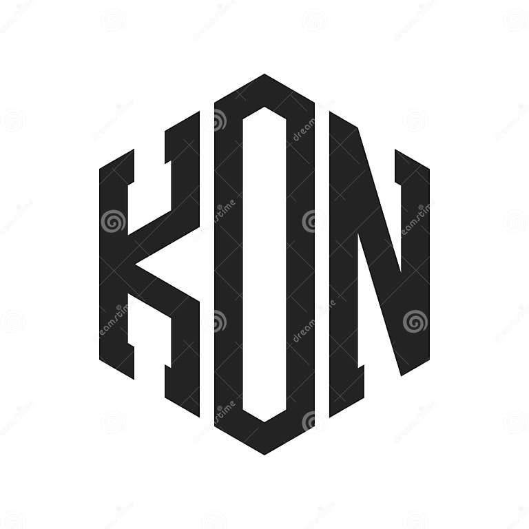 KON Logo Design. Initial Letter KON Monogram Logo Using Hexagon Shape ...