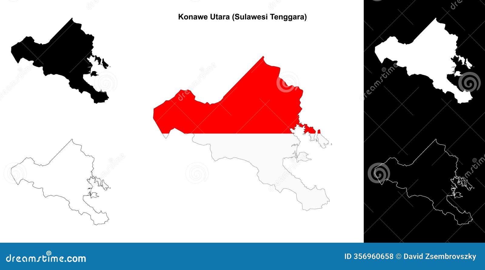 Konawe Utara outline map stock illustration. Illustration of tenggara ...
