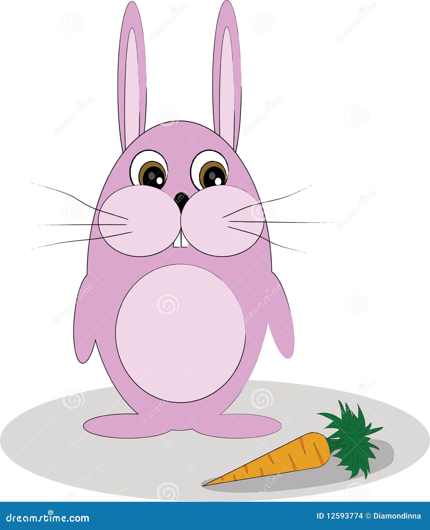 Konijntje met wortel vector illustratie. Illustration of vrolijk - 12593774