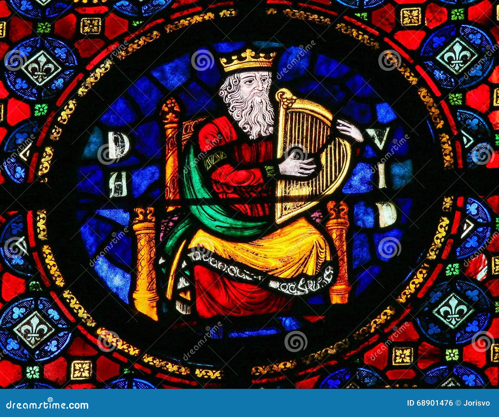 Koning David - Gebrandschilderd Glas Stock Foto - Image of chronologie ...