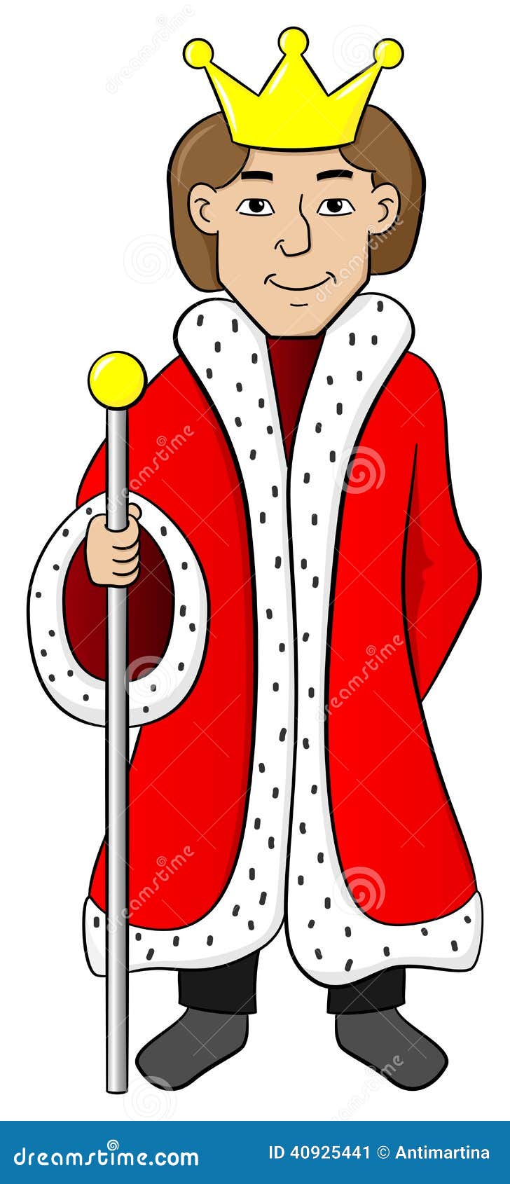 Koning met kroon en kaap vector illustratie. Illustration of koninkrijk ...